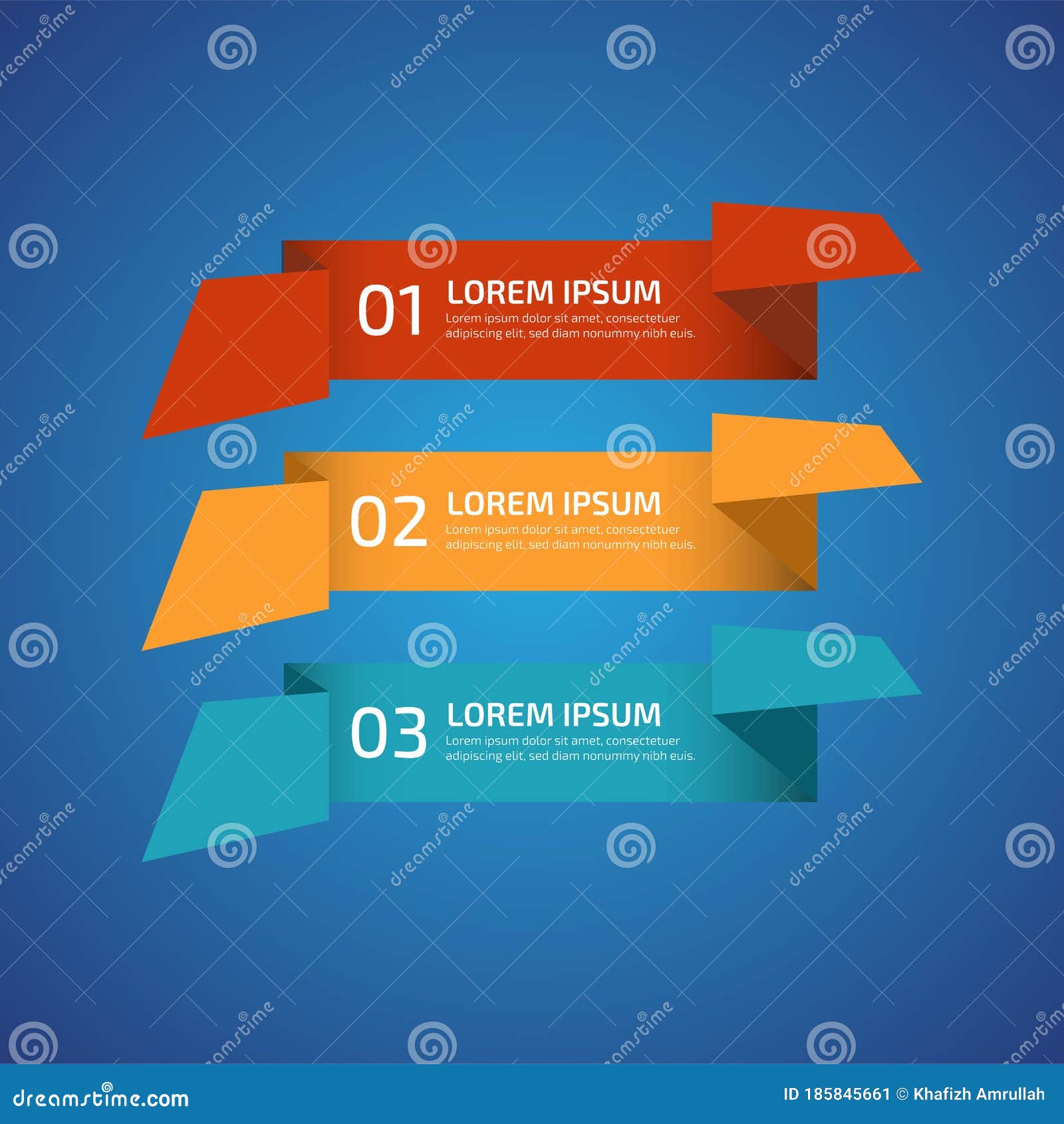 Infographic Design Elements with 3 Different Color, Red, Yellow, Blue ...