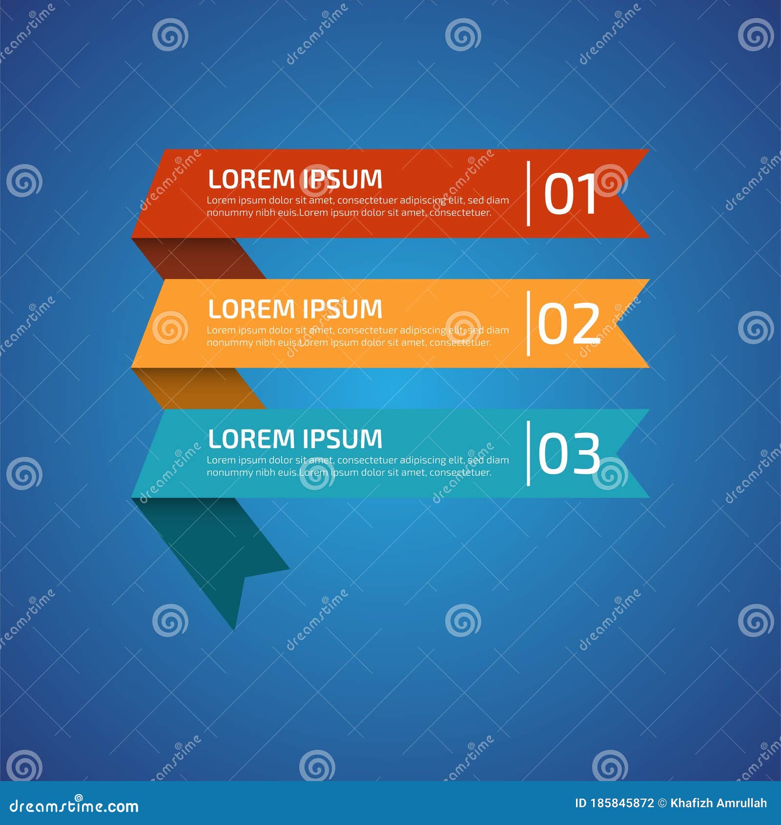 Infographic Design Elements with 3 Different Color, Red, Yellow, Blue ...