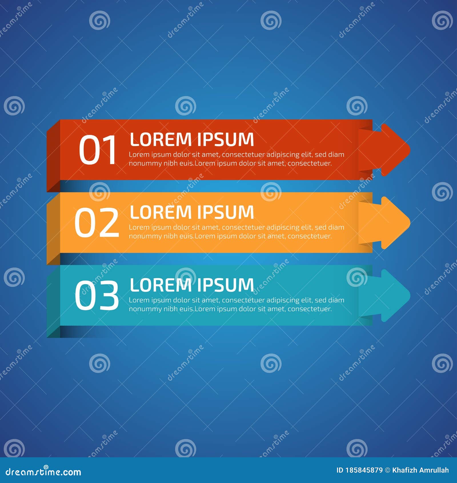 Infographic Design Elements with 3 Different Color, Red, Yellow, Blue ...