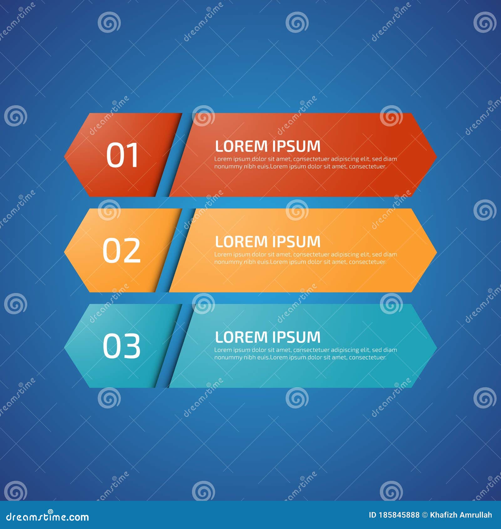 Infographic Design Elements with 3 Different Color, Red, Yellow, Blue ...