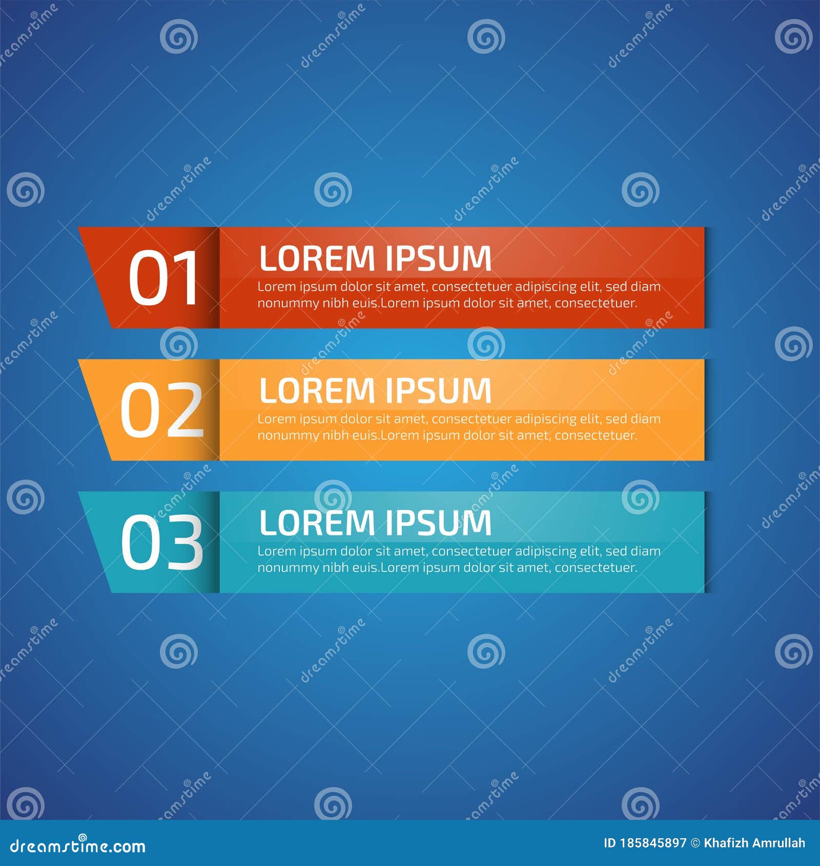 Infographic Design Elements with 3 Different Color, Red, Yellow, Blue ...