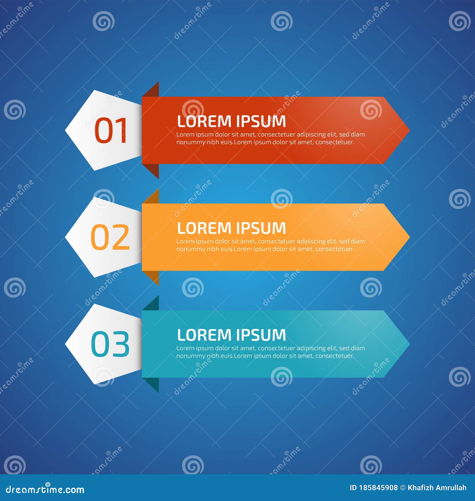 Infographic Design Elements with 3 Different Color, Red, Yellow, Blue ...