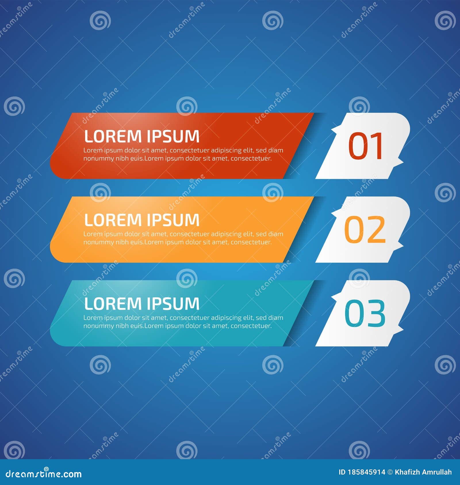 Infographic Design Elements with 3 Different Color, Red, Yellow, Blue ...