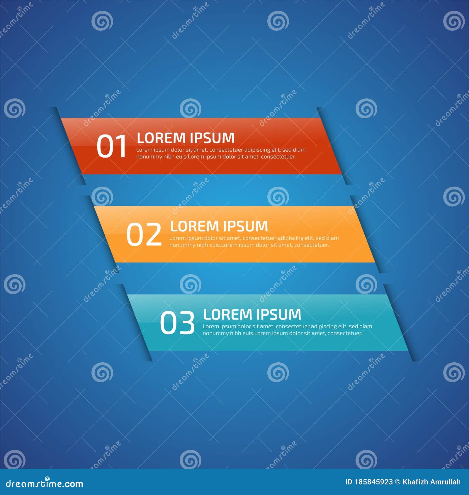 Infographic Design Elements with 3 Different Color, Red, Yellow, Blue ...