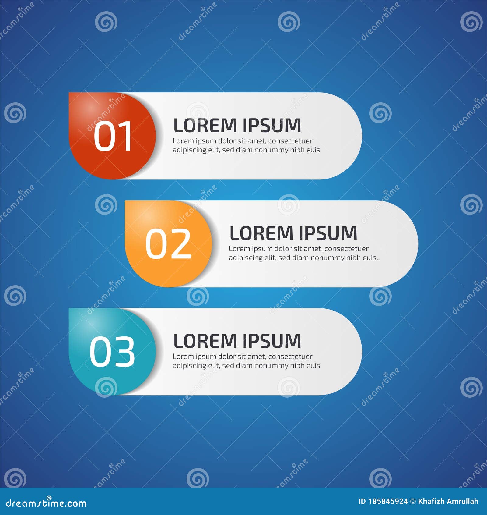 Infographic Design Elements with 3 Different Color, Red, Yellow, Blue ...
