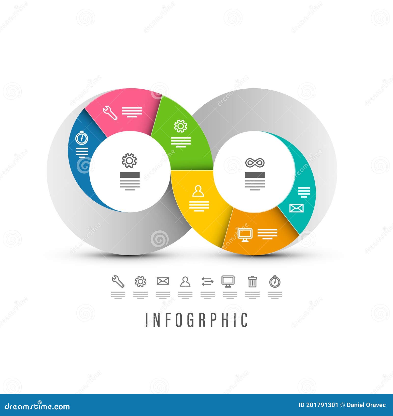 Infographic Design with Endless Icon Stock Vector - Illustration of ...