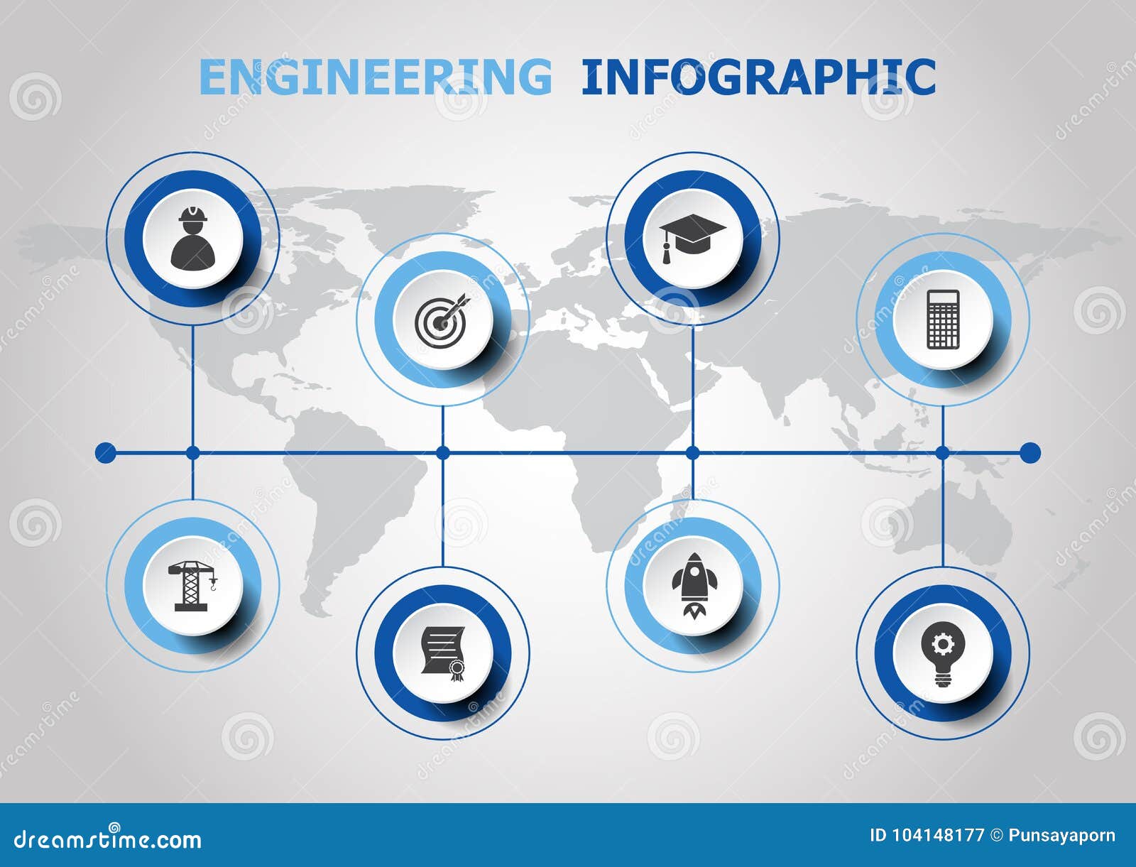 Infographic Design with Engineering Icons Stock Vector - Illustration ...