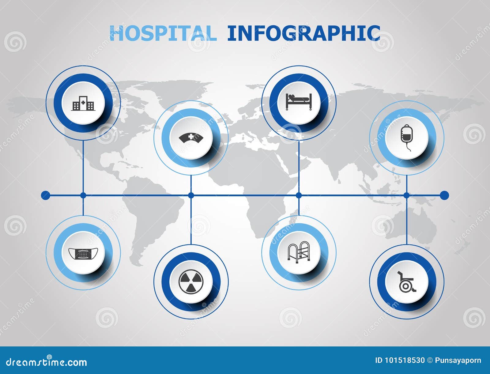 Infographic Design with Hospital Icons Stock Vector - Illustration of ...