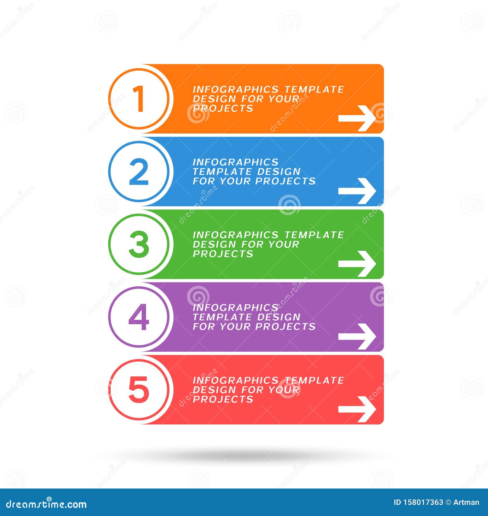 Infographic Design with Numbered Steps Stock Vector - Illustration of ...