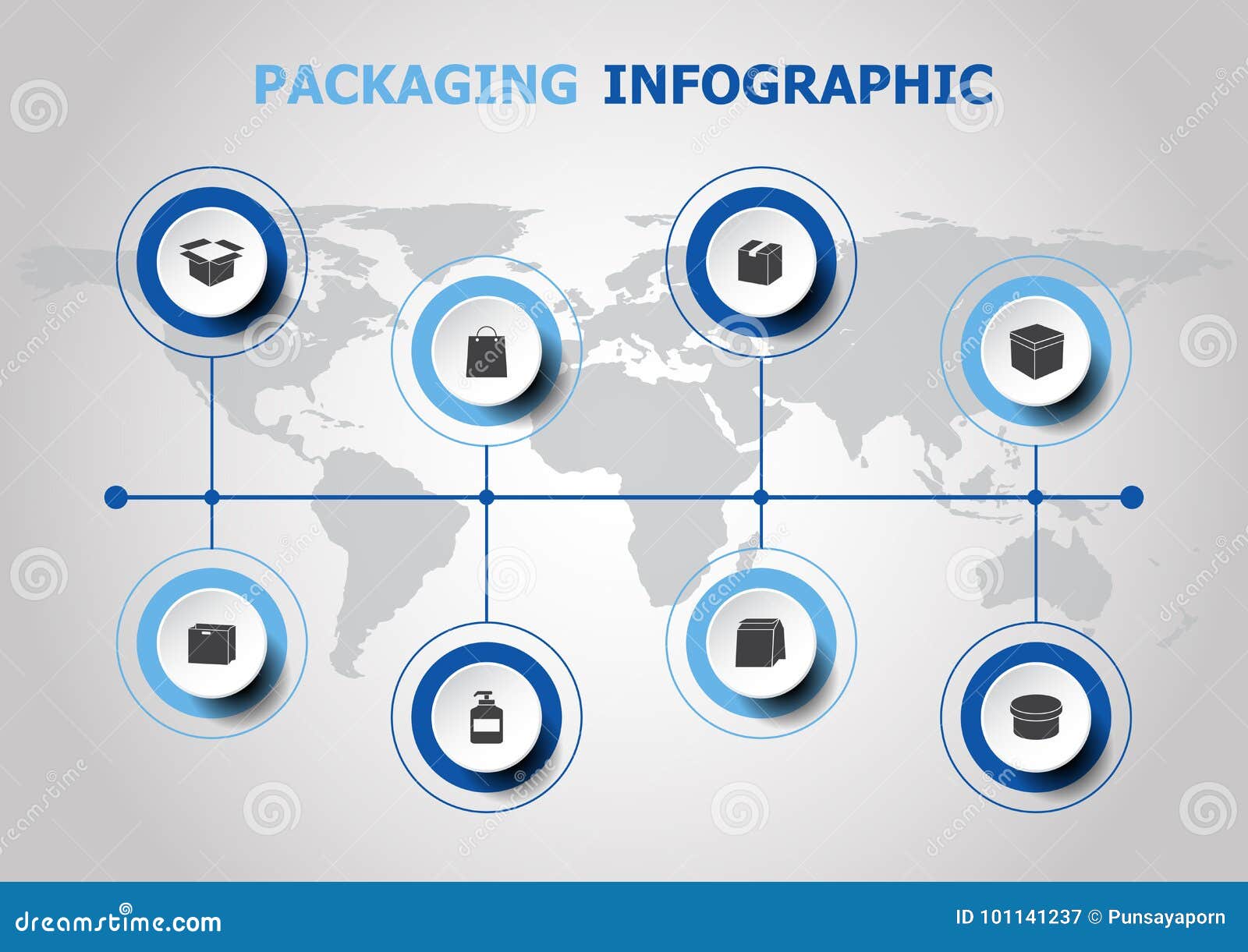 Infographic Design with Packaging Icons Stock Vector - Illustration of ...