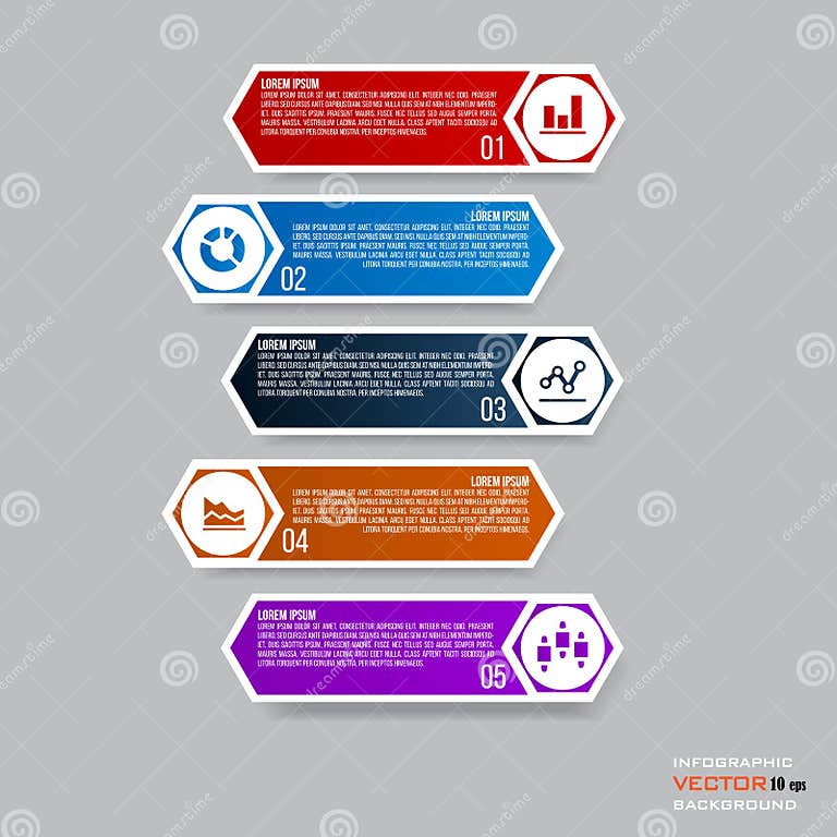 Infographic Design with 5 Parts, Steps or Processes. EPS10 Stock Vector ...