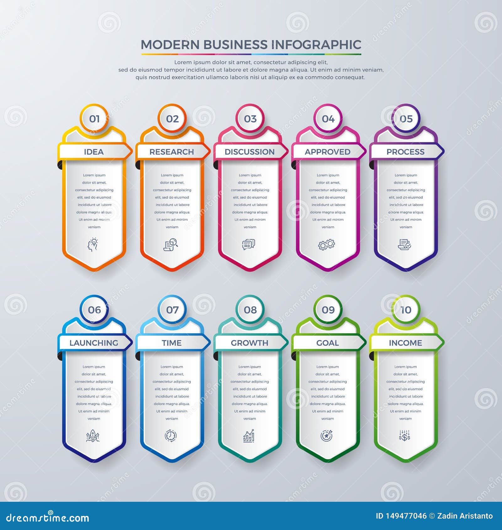 Infographic Design With 10 Process Choices Or Steps. Creative ...