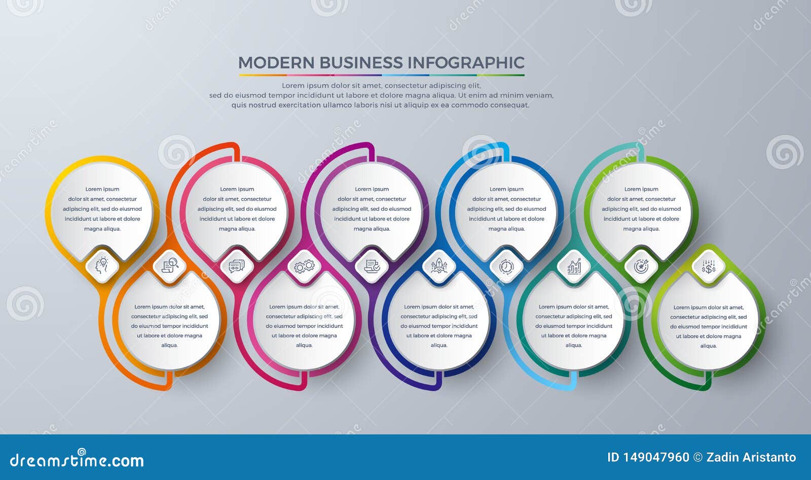Infographic Design with 10 Process Choices or Steps. Design Elements ...