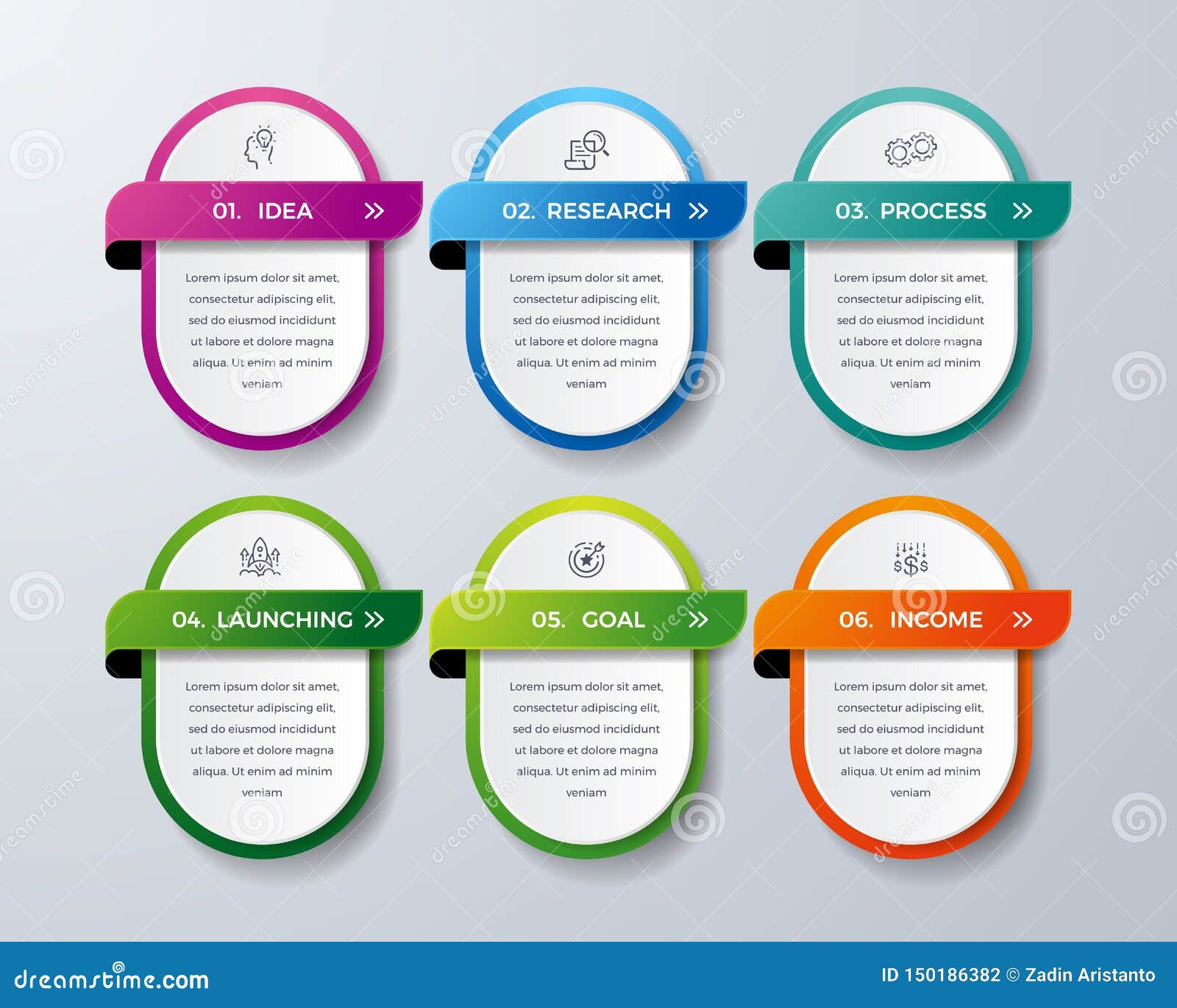 Infographic Design with 6 Process or Steps. Infographic for Diagram ... Infographic Design with 6 Process or Steps. Infographic for Diagram ...