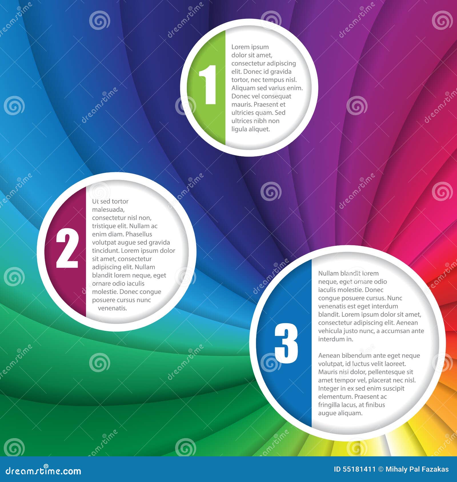 Infographic Design with Rainbow Background Stock Illustration ...