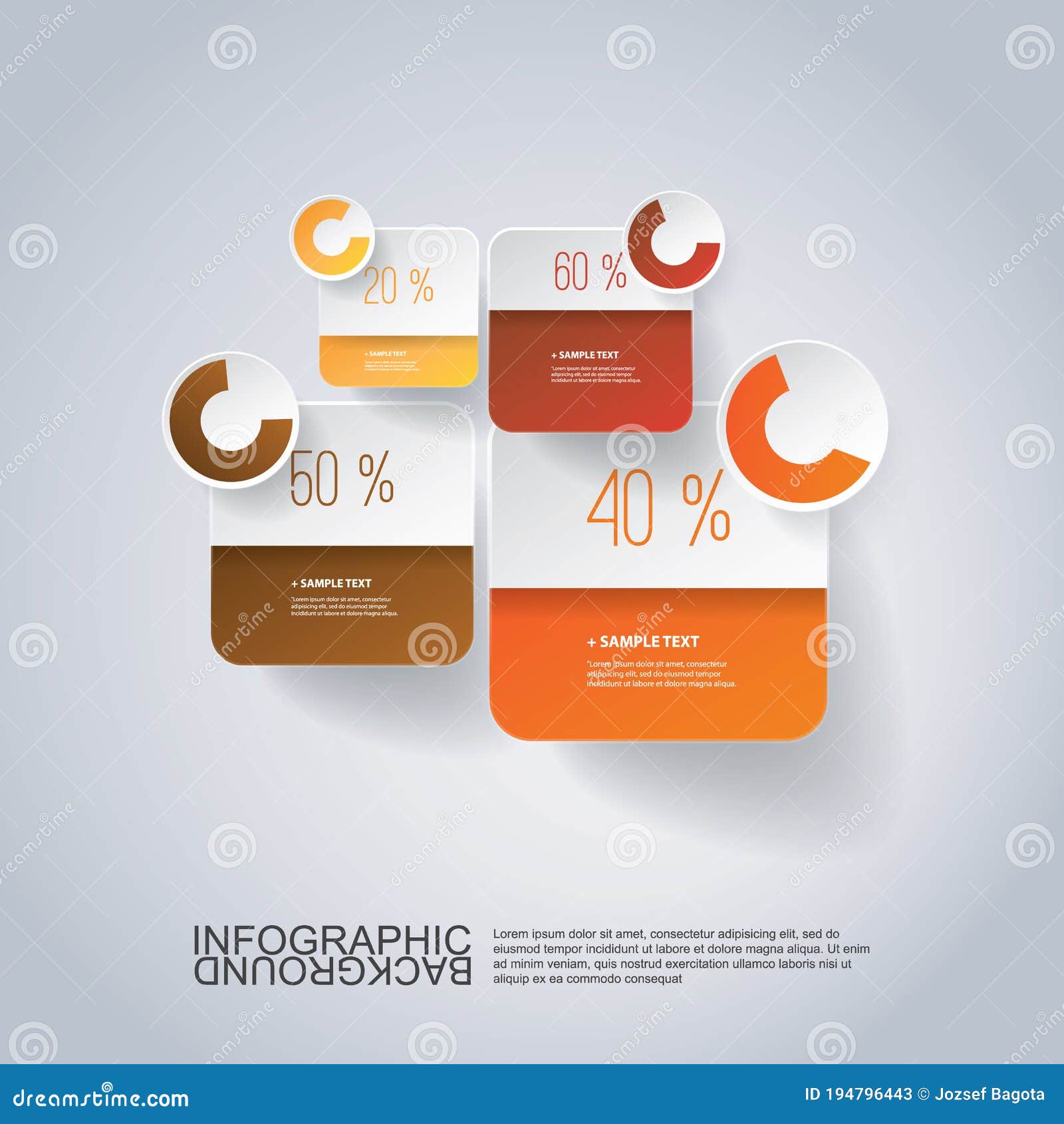 Infographic Design - Round Square Design with Diagrams Stock Vector ...