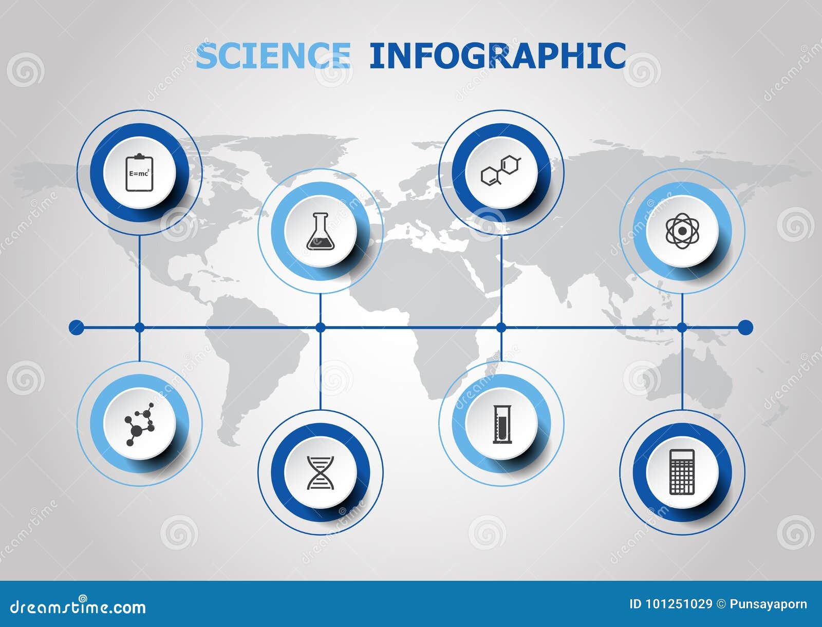 Infographic Design with Science Icons Stock Vector - Illustration of ...