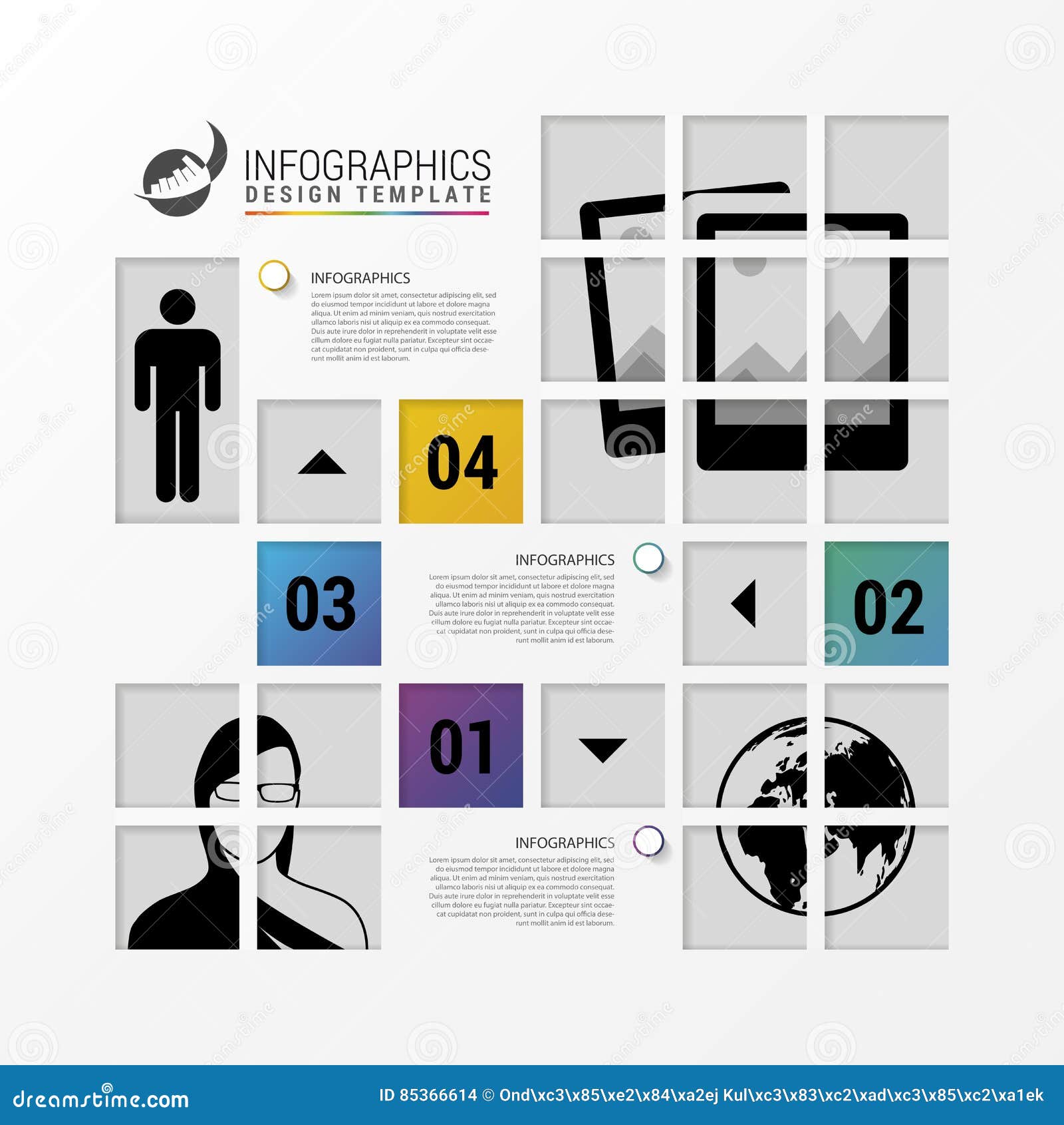 Infographic Design with Squares. Business Template Stock Vector ...
