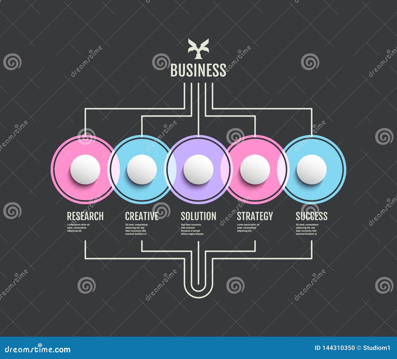 Infographic Design with 5 Steps. Goal Solution Concept. Business ...