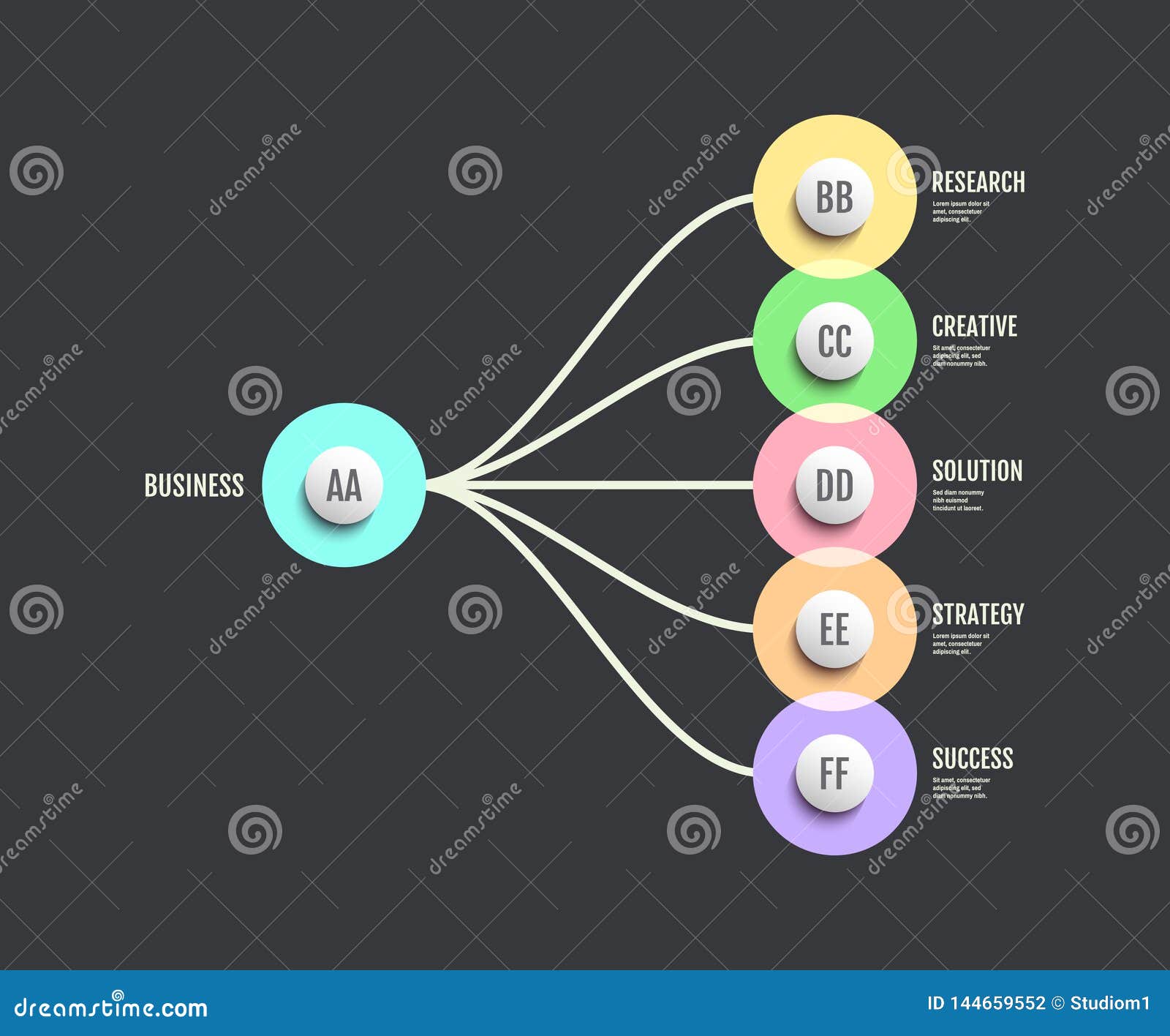 Infographic Design with 5 Steps. Goal Solution Concept. Business ...