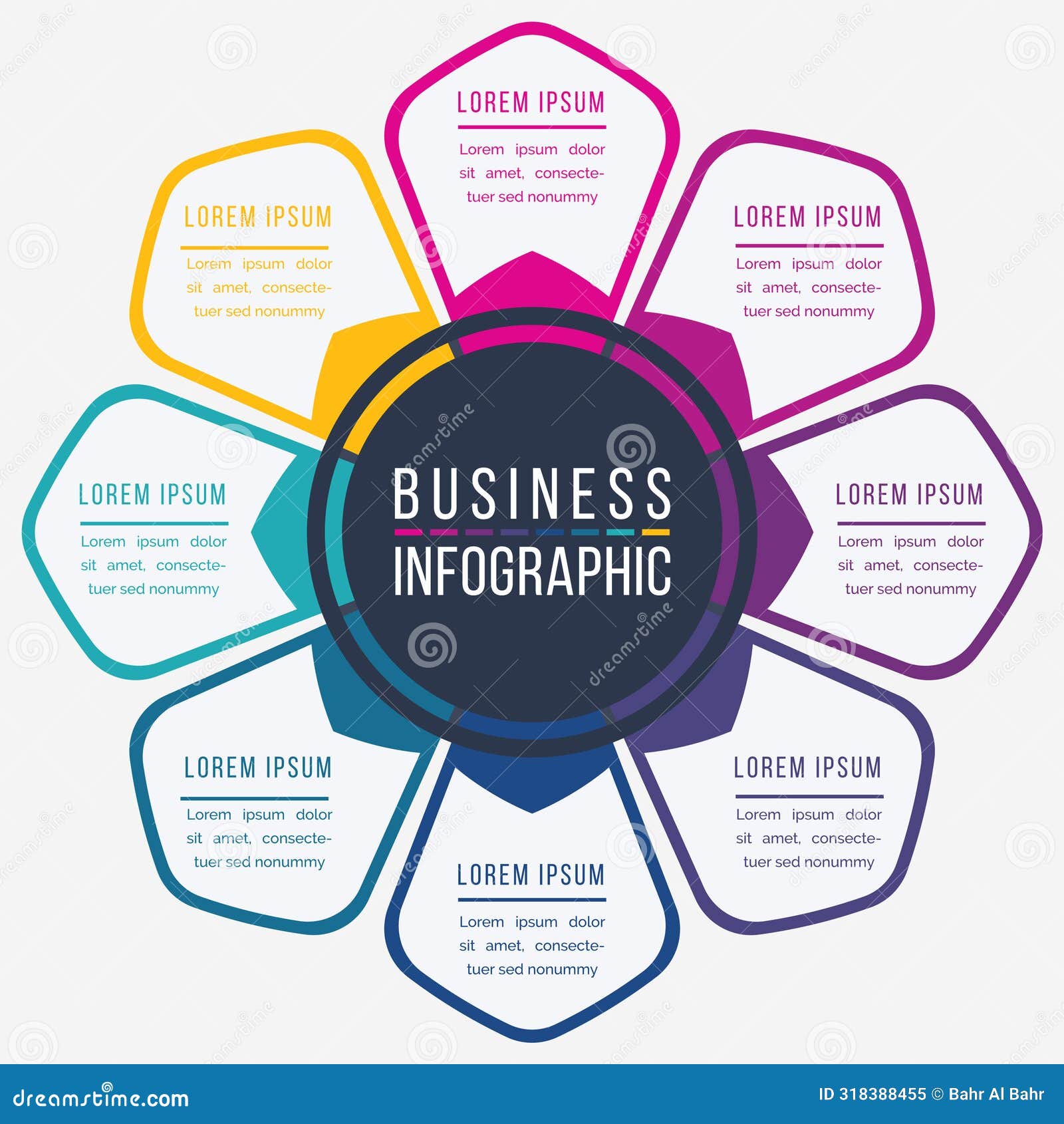 Infographic Design 8 Steps, Objects, Elements or Options Business ...