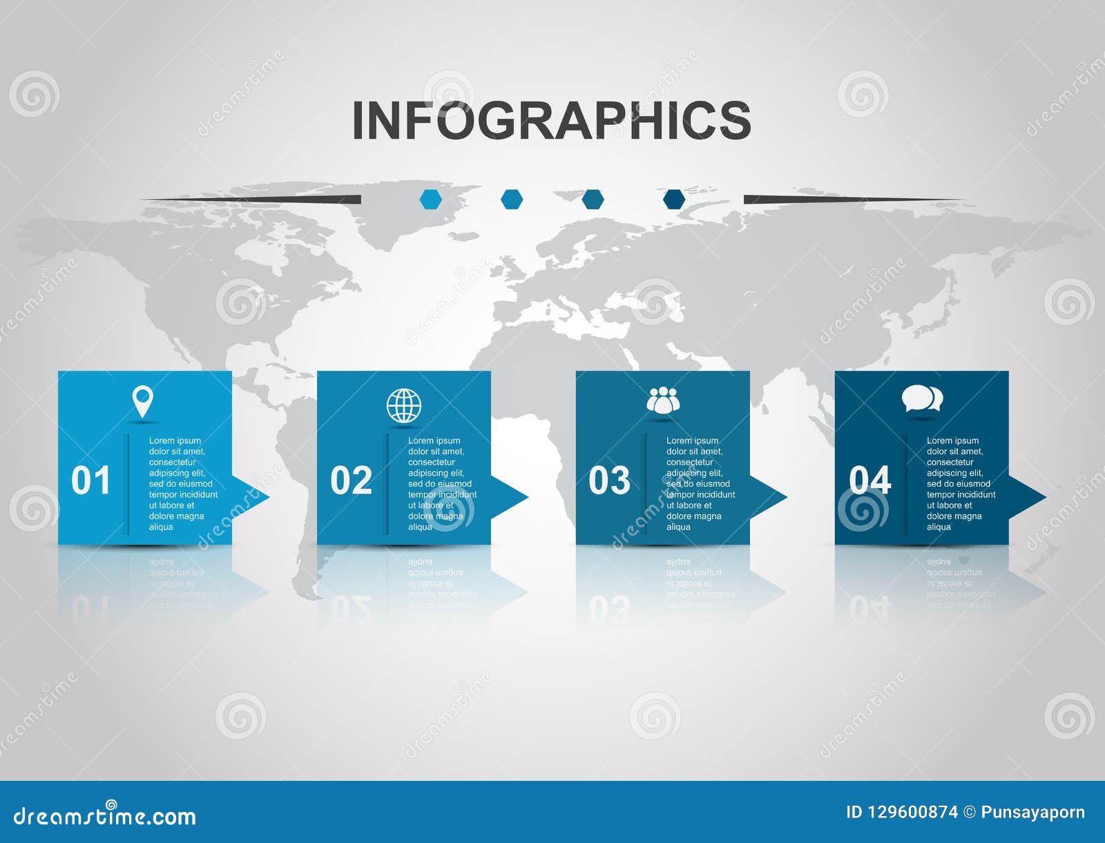 Infographic Design Template Banners with Reflect Stock Vector ...