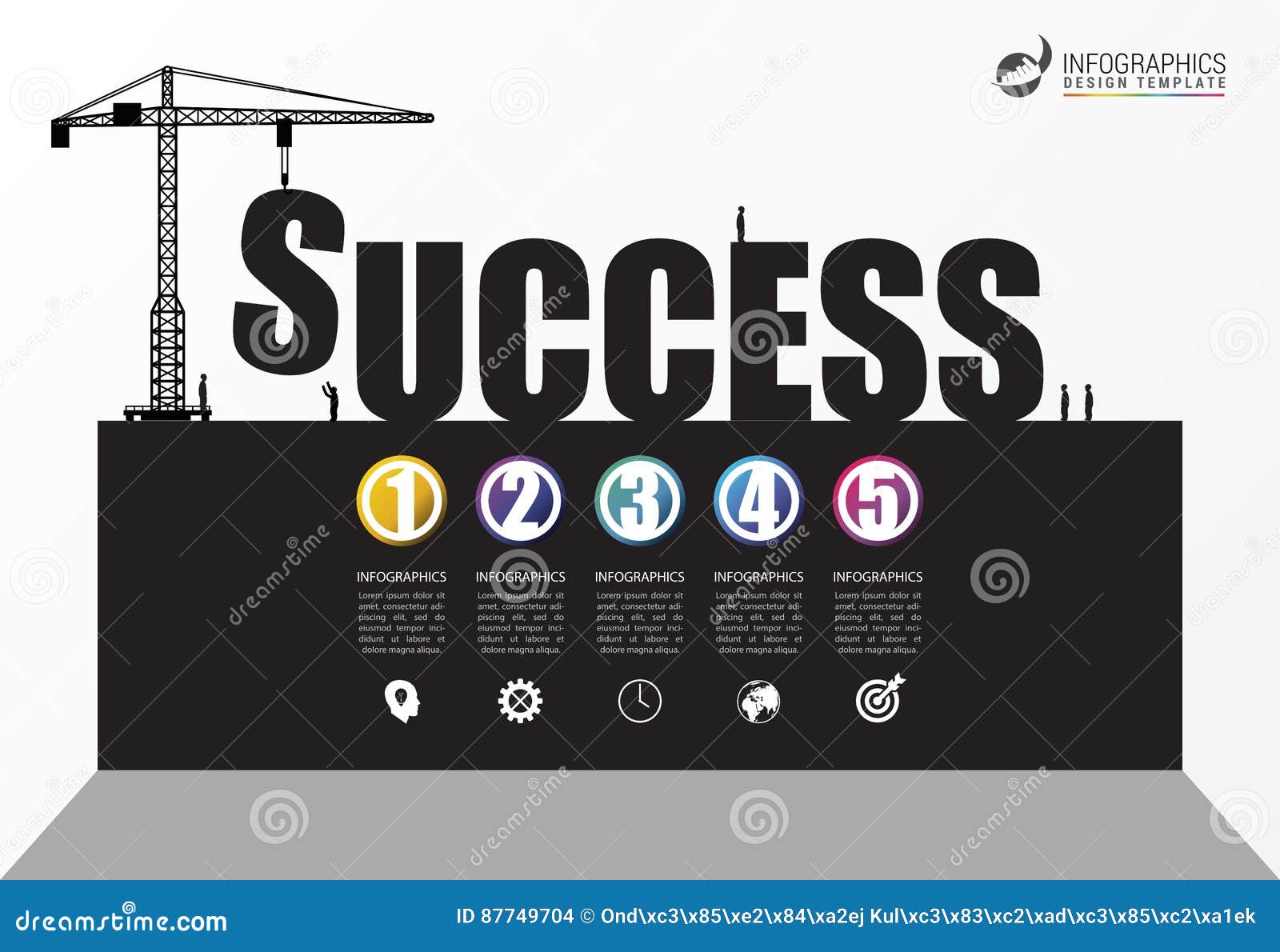 Infographic Design Template. Building To Success Stock Vector ...