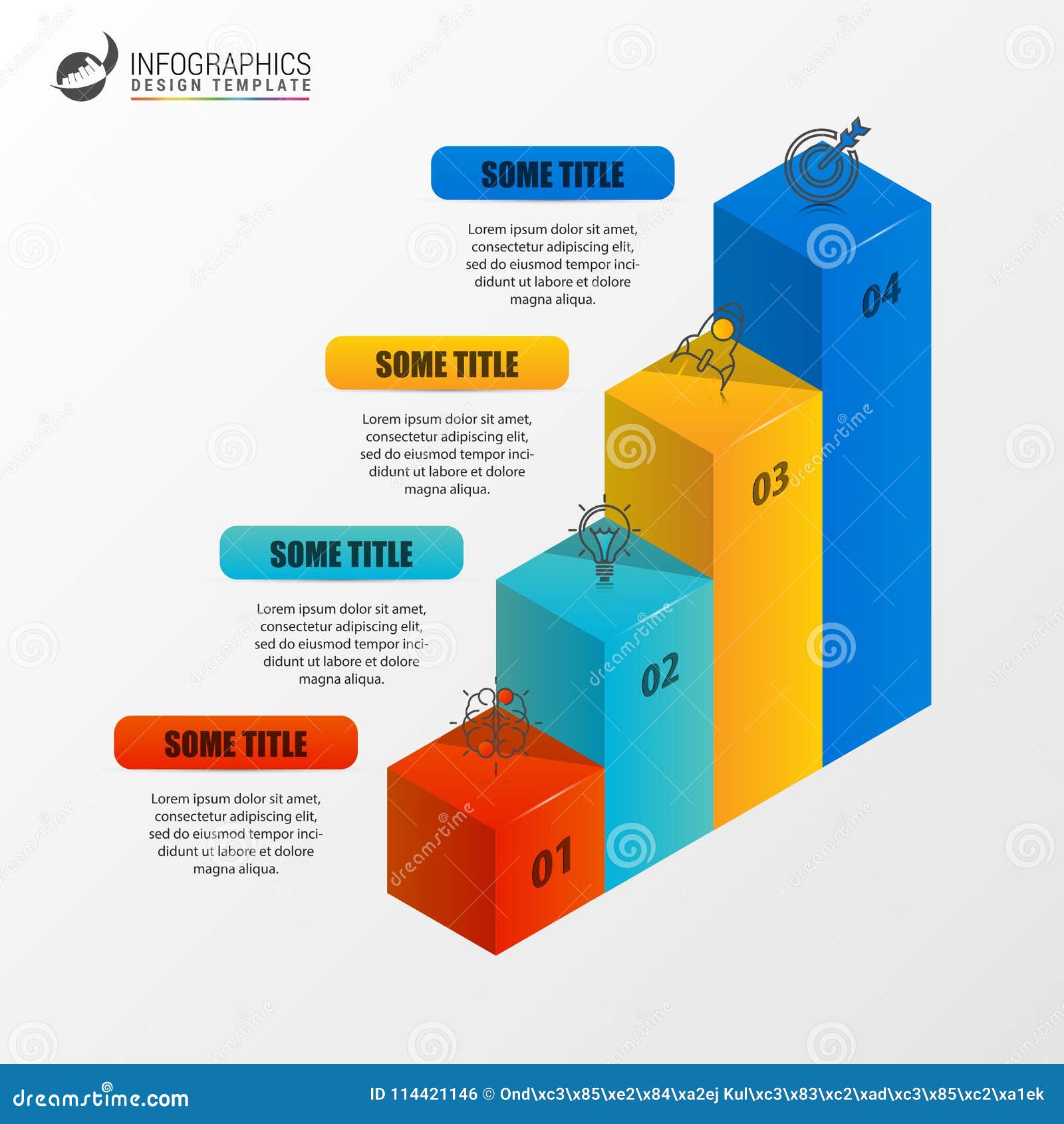 Infographic Design Template. Business Concept with 4 Columns Stock ...