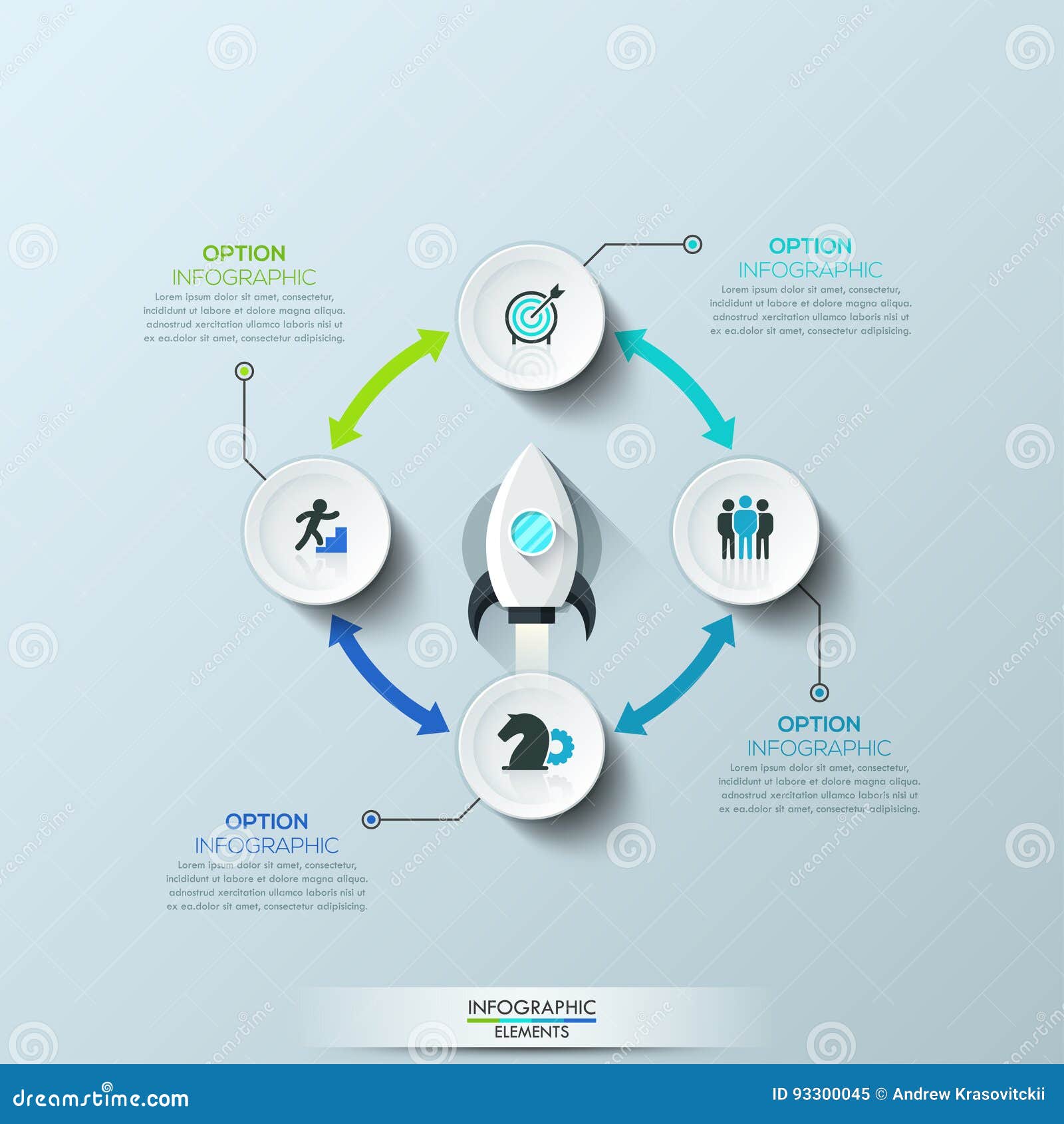 Four-headed Winged Leopard. Mythological Creature Vector Illustration ...