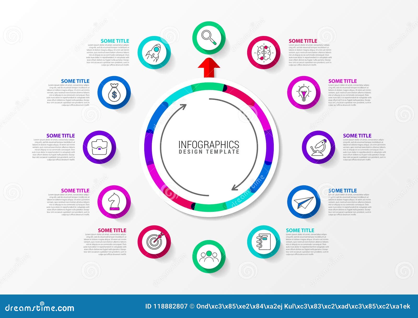 Infographic Design Template. Creative Concept with 12 Steps Stock ...
