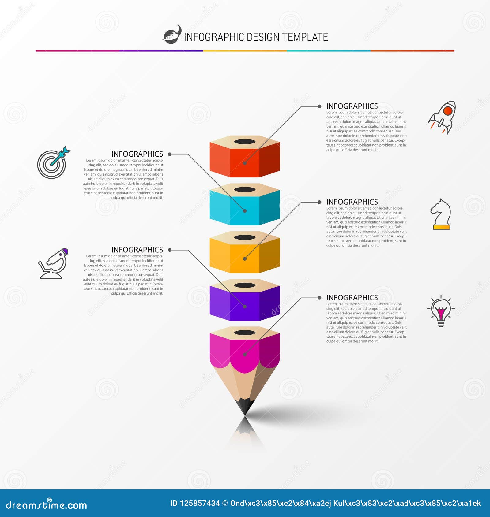 Infographic Design Template. Creative Concept with 5 Steps Stock Vector ...