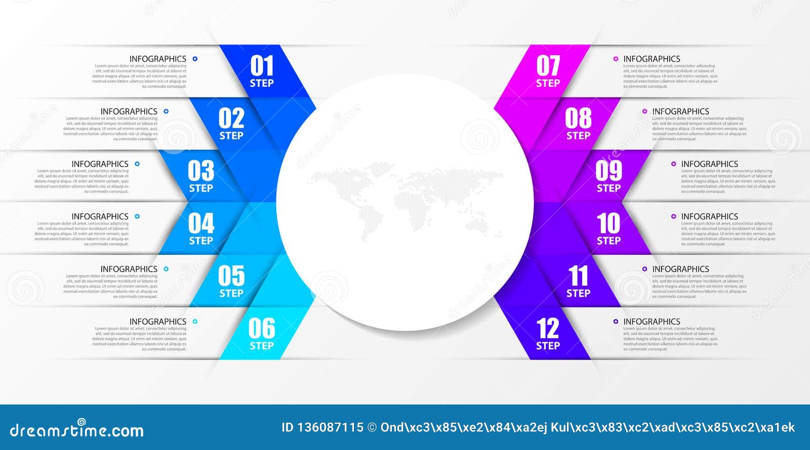 Infographic Design Template. Creative Concept with 12 Steps Stock ...