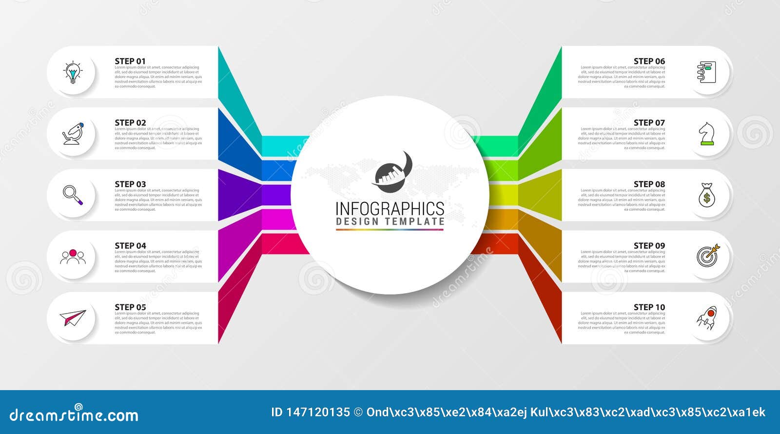 Infographic Design Template. Creative Concept with 10 Steps Stock ...