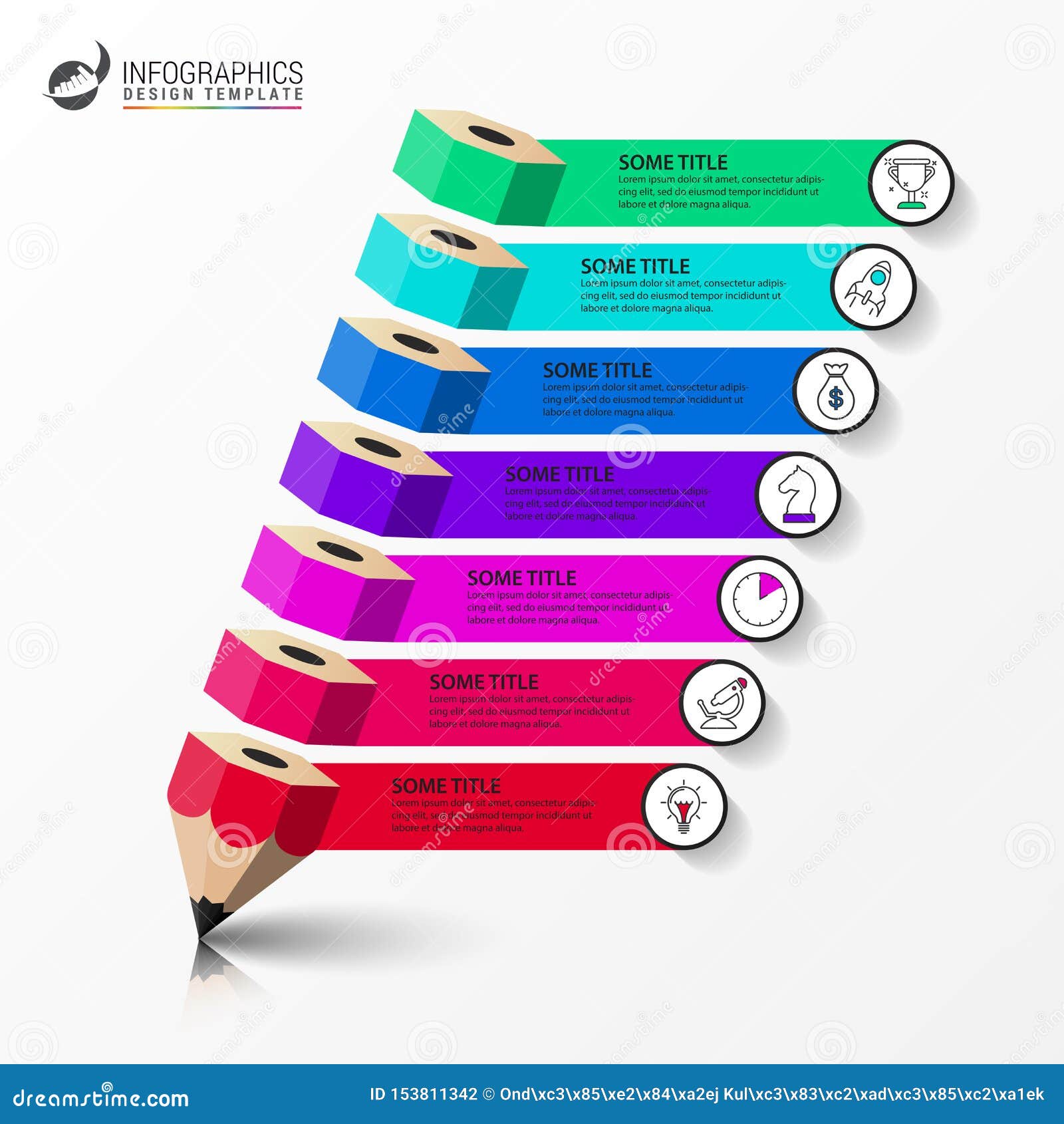 Infographic Design Template. Creative Concept with 7 Steps Stock Vector ...