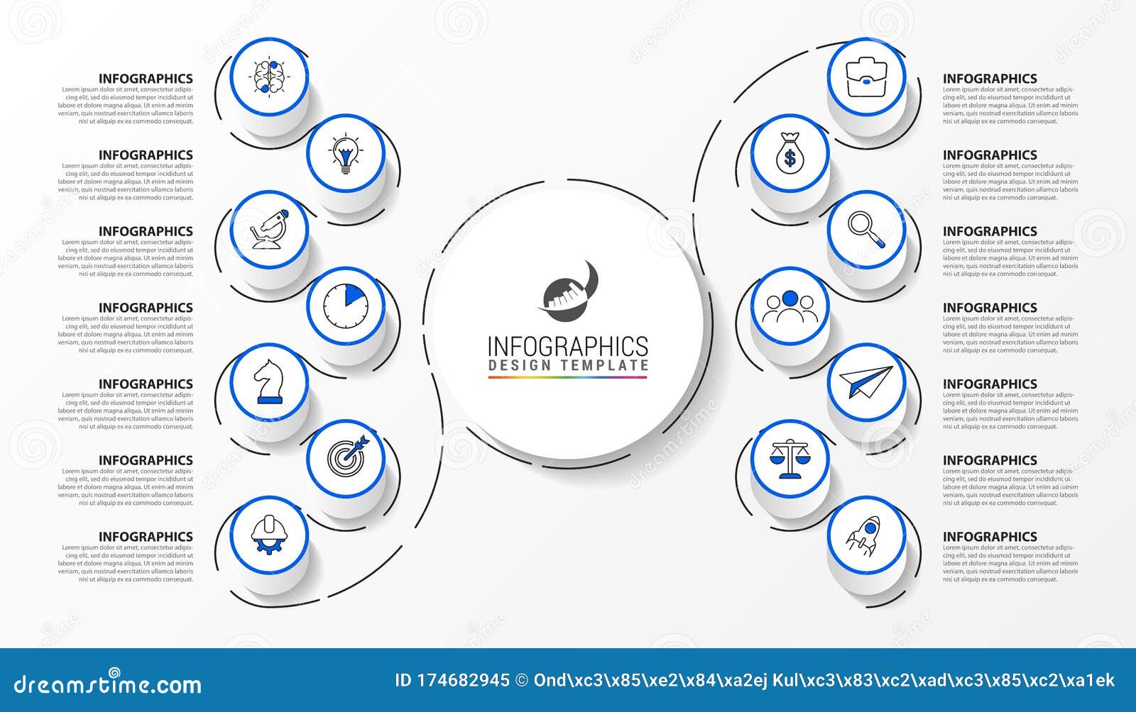 Infographic Design Template. Creative Concept with 14 Steps Stock ...