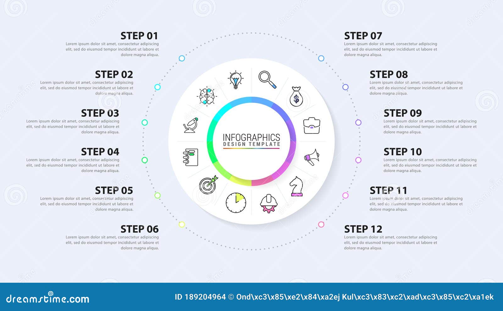 Infographic Design Template. Creative Concept with 12 Steps Stock ...