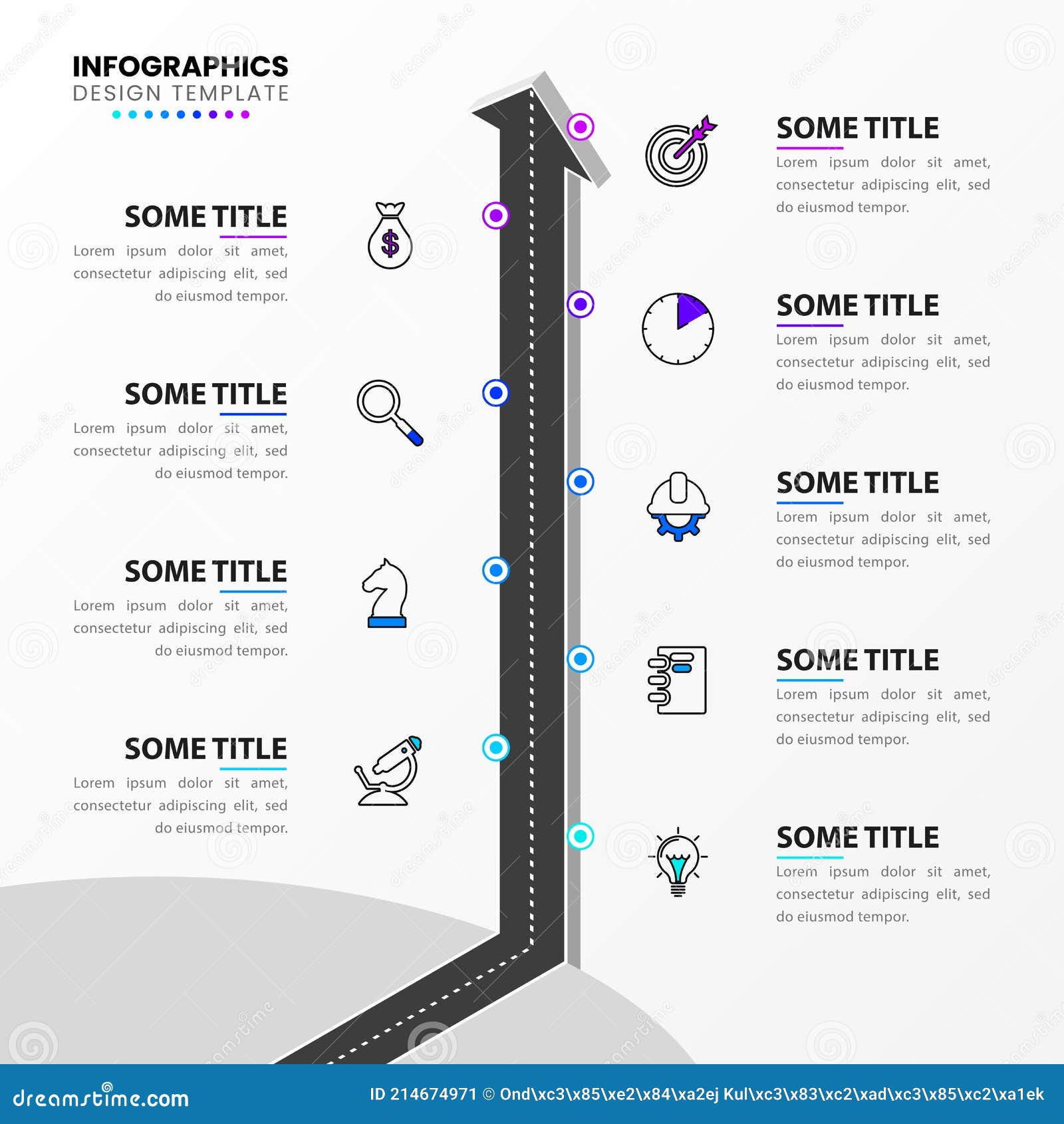 Infographic Design Template. Creative Concept with 9 Steps Stock Vector ...