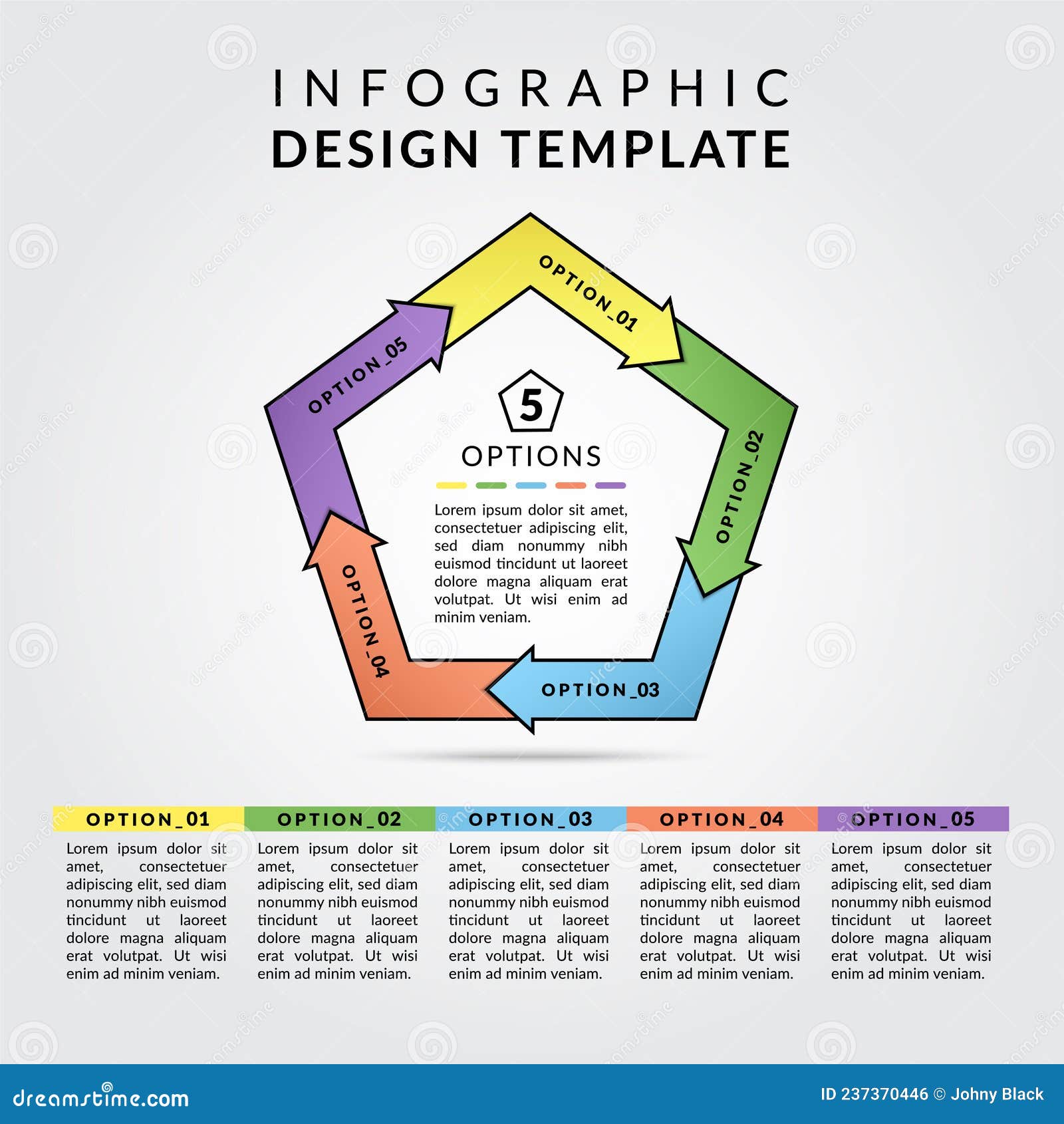 5 Steps Info Graphic Design Template. Modern Infographic Template. 5 ...