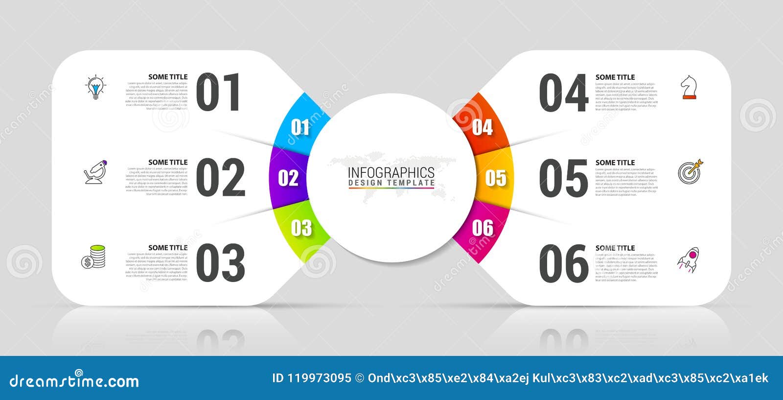 Infographic Design Template. Creative Concept with 6 Steps Stock Vector ...