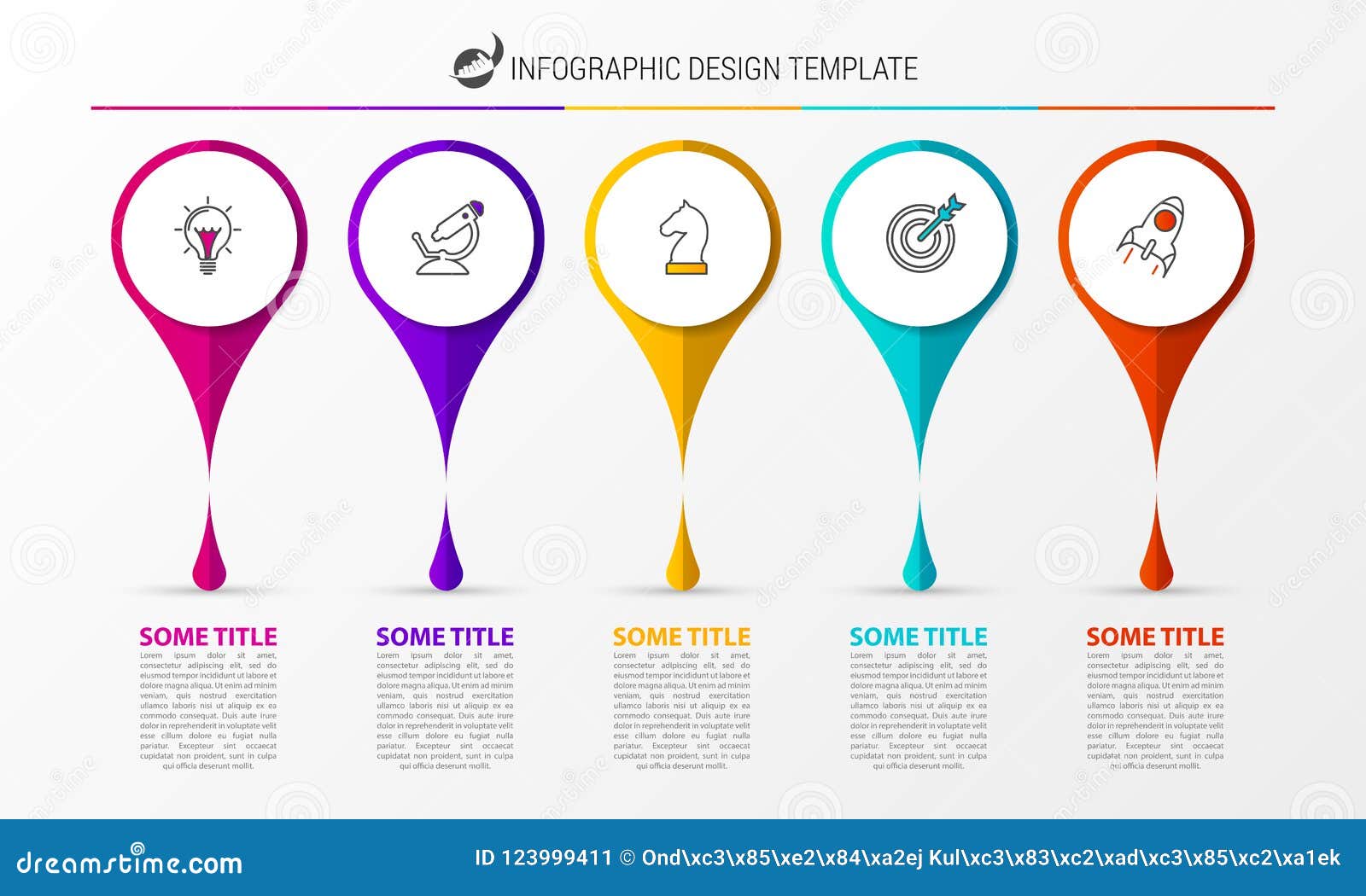 Infographic Design Template. Creative Concept with 5 Steps Stock Vector ...