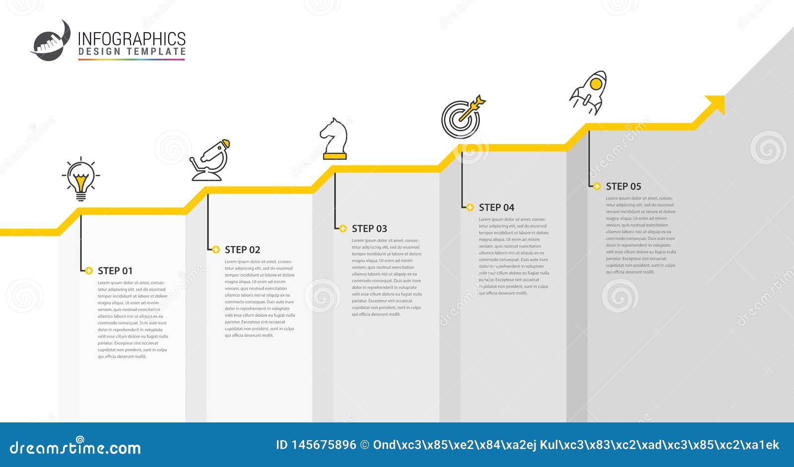 Infographic Design Template. Creative Concept with 5 Steps Stock Vector ...