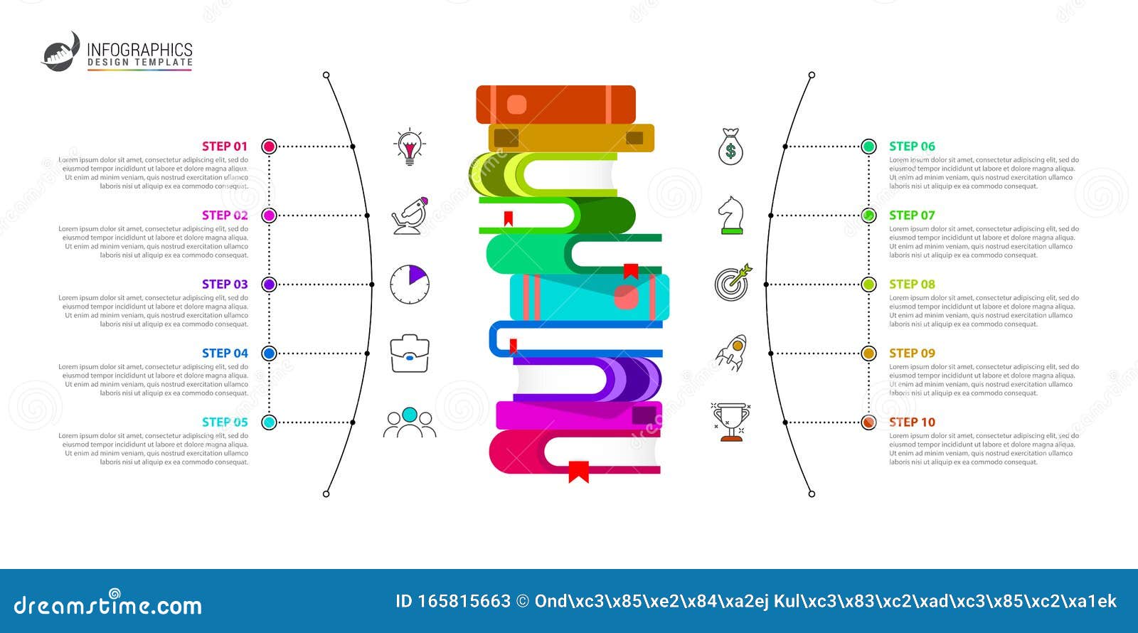 Infographic Design Template. Creative Concept with 10 Steps Stock ...