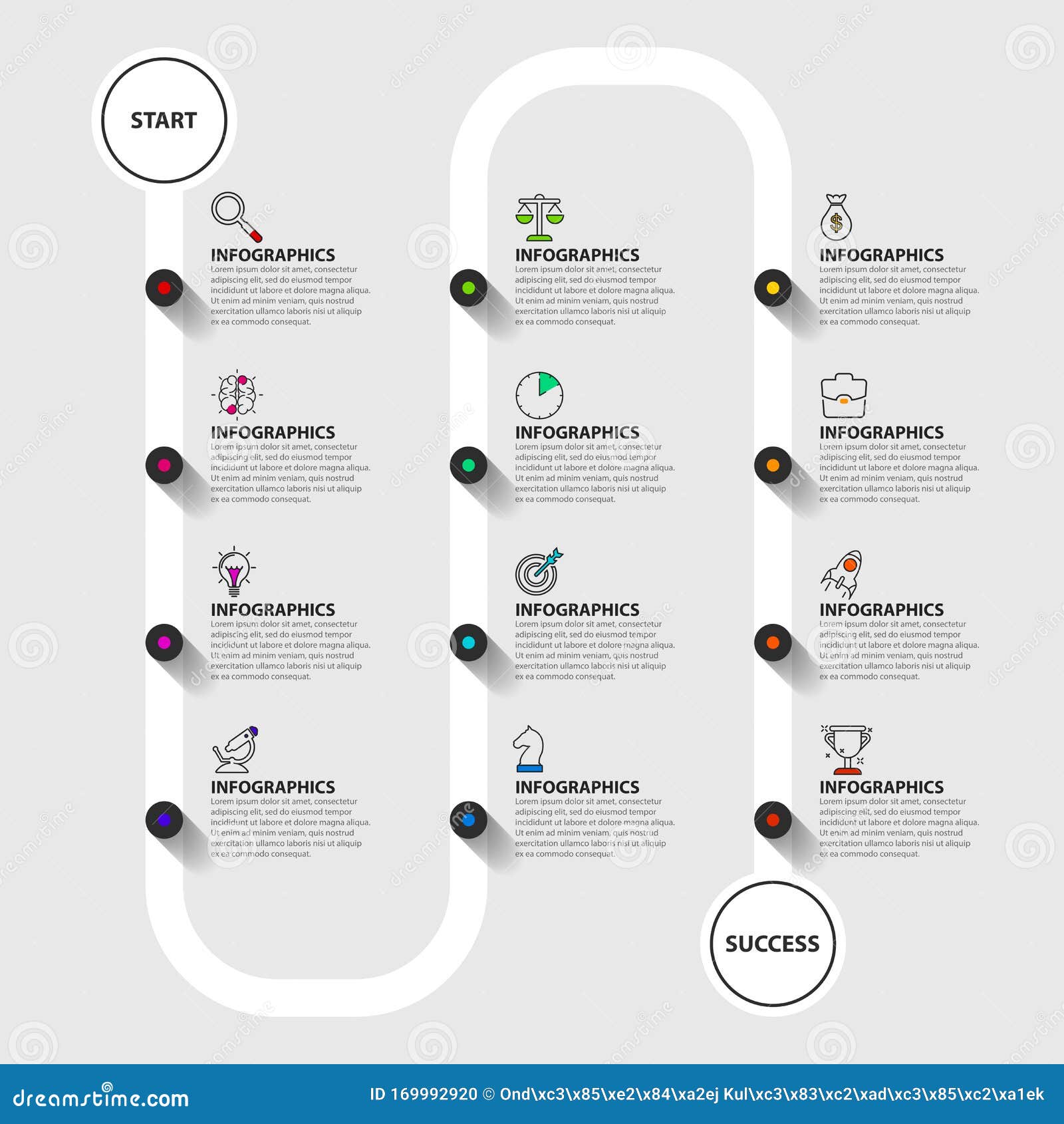 Infographic Design Template. Creative Concept with 12 Steps Stock ...