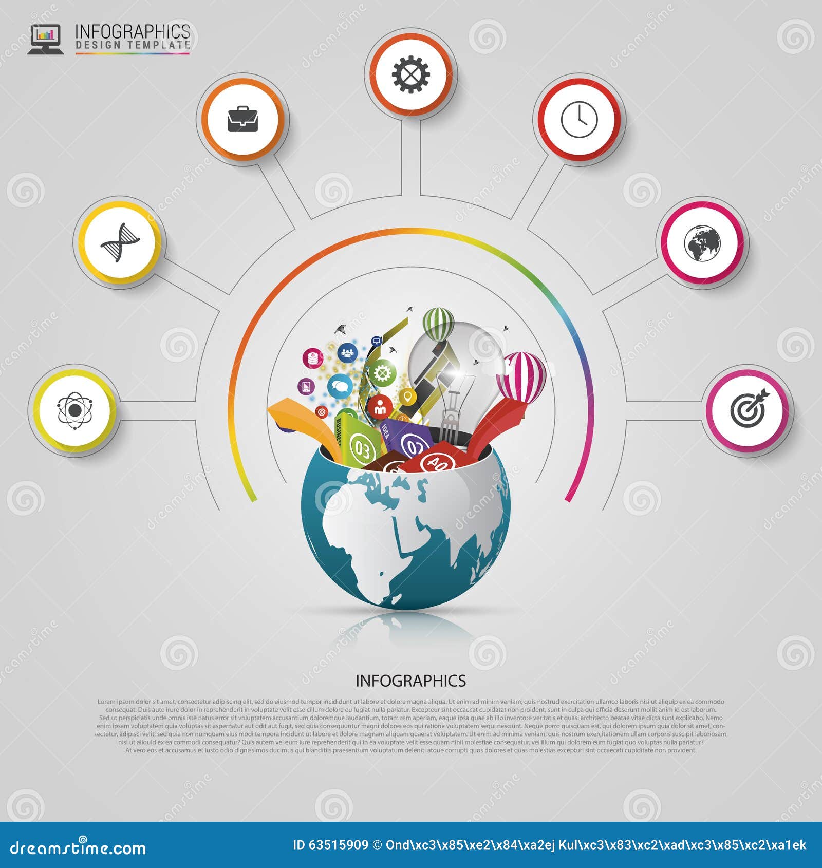 Infographic Design Template. Creative World Stock Vector - Illustration ...