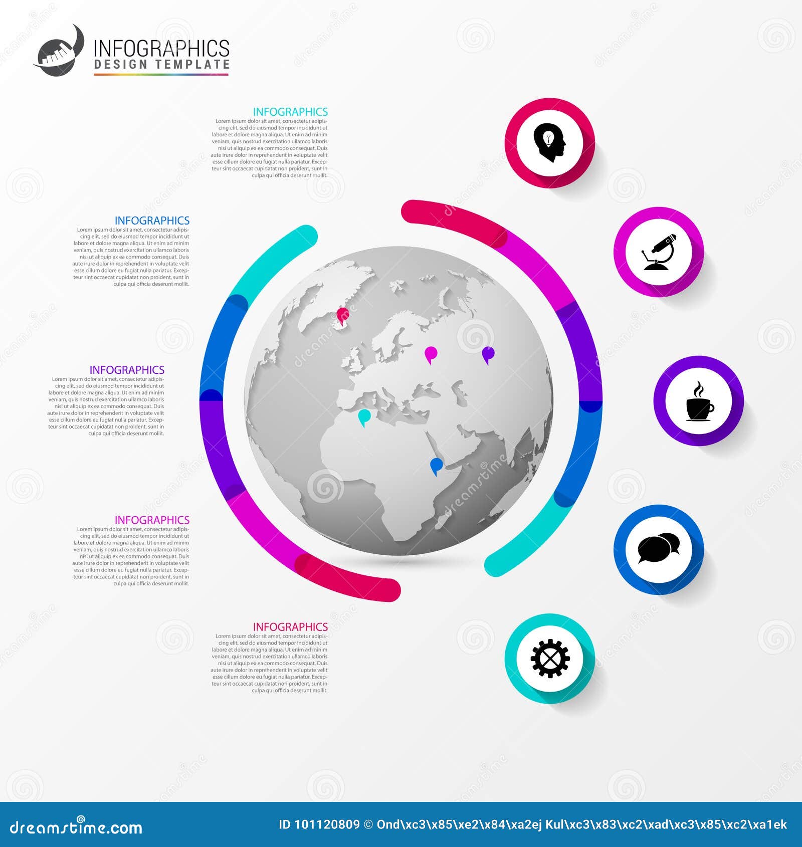 Infographic Design Template. Creative World Concept Stock Vector ...