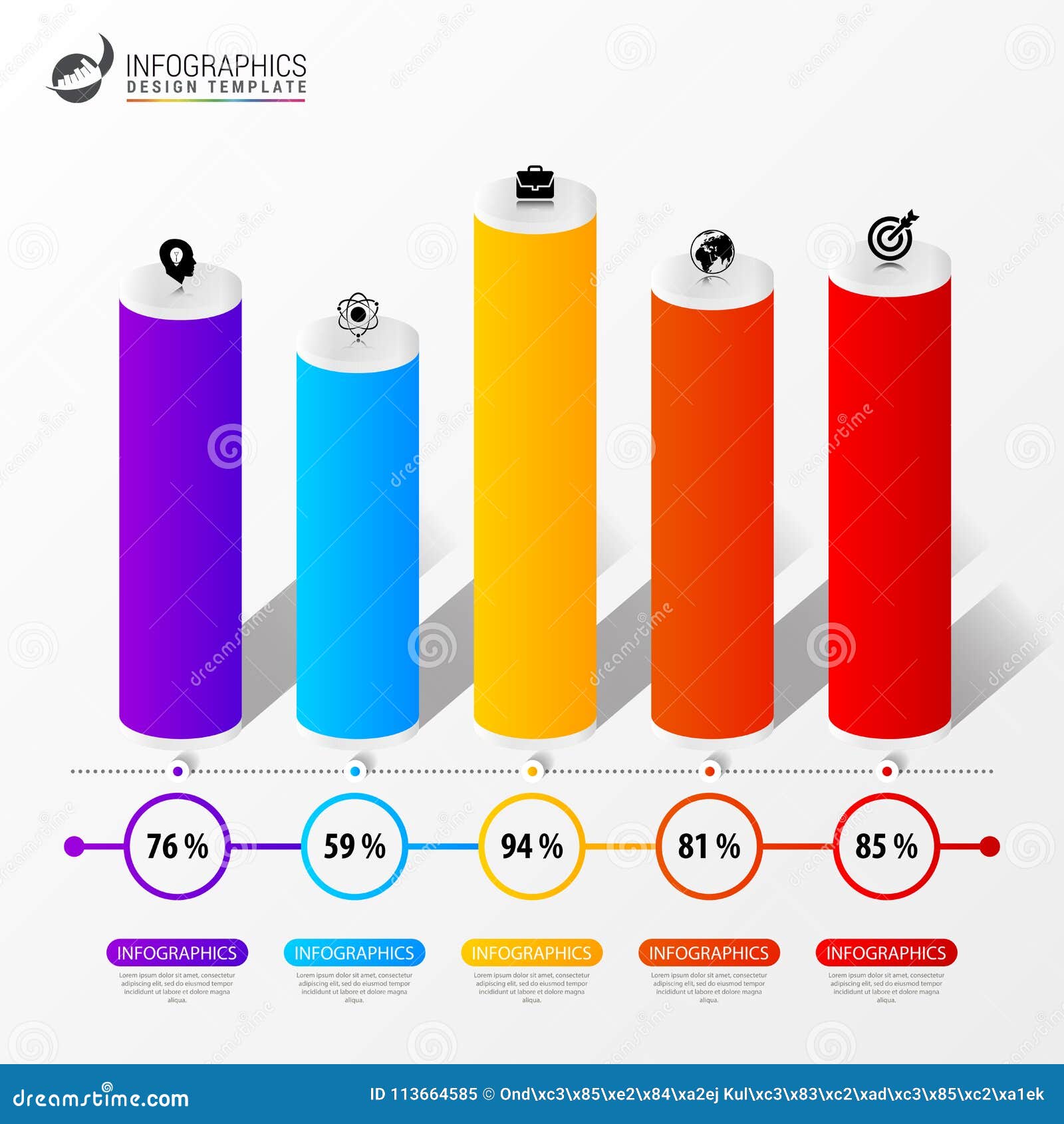 Infographic Design Template. 3D Column Graph Presentation Stock Vector ... Infographic Design Template. 3D Column Graph Presentation Stock Vector ...