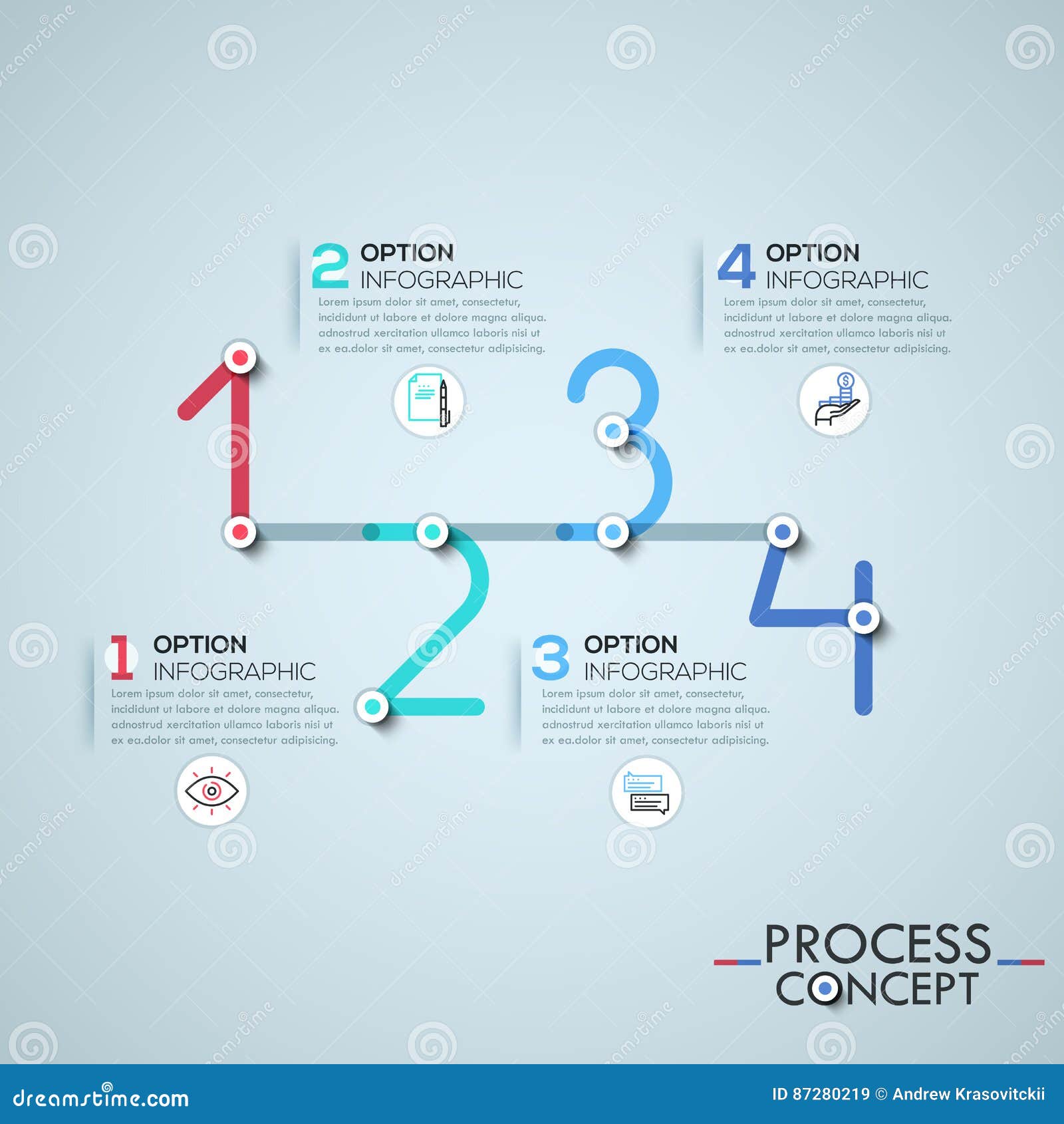 Infographic Design Template with Elements Connected by Lines in Shape ...