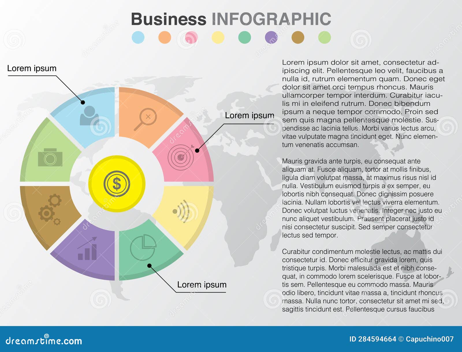 Infographic Design Template Stock Vector - Illustration of round ...