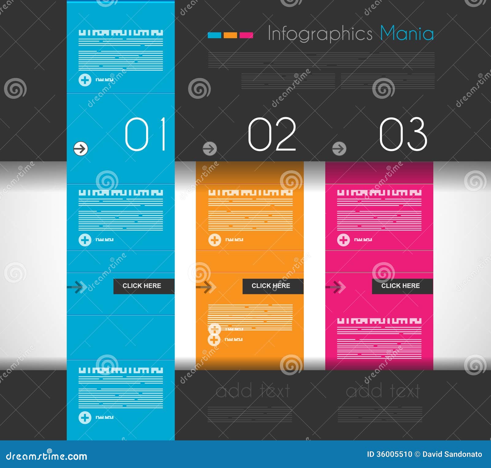 Infographic Design Template with Flat Design Panels Stock Illustration ...