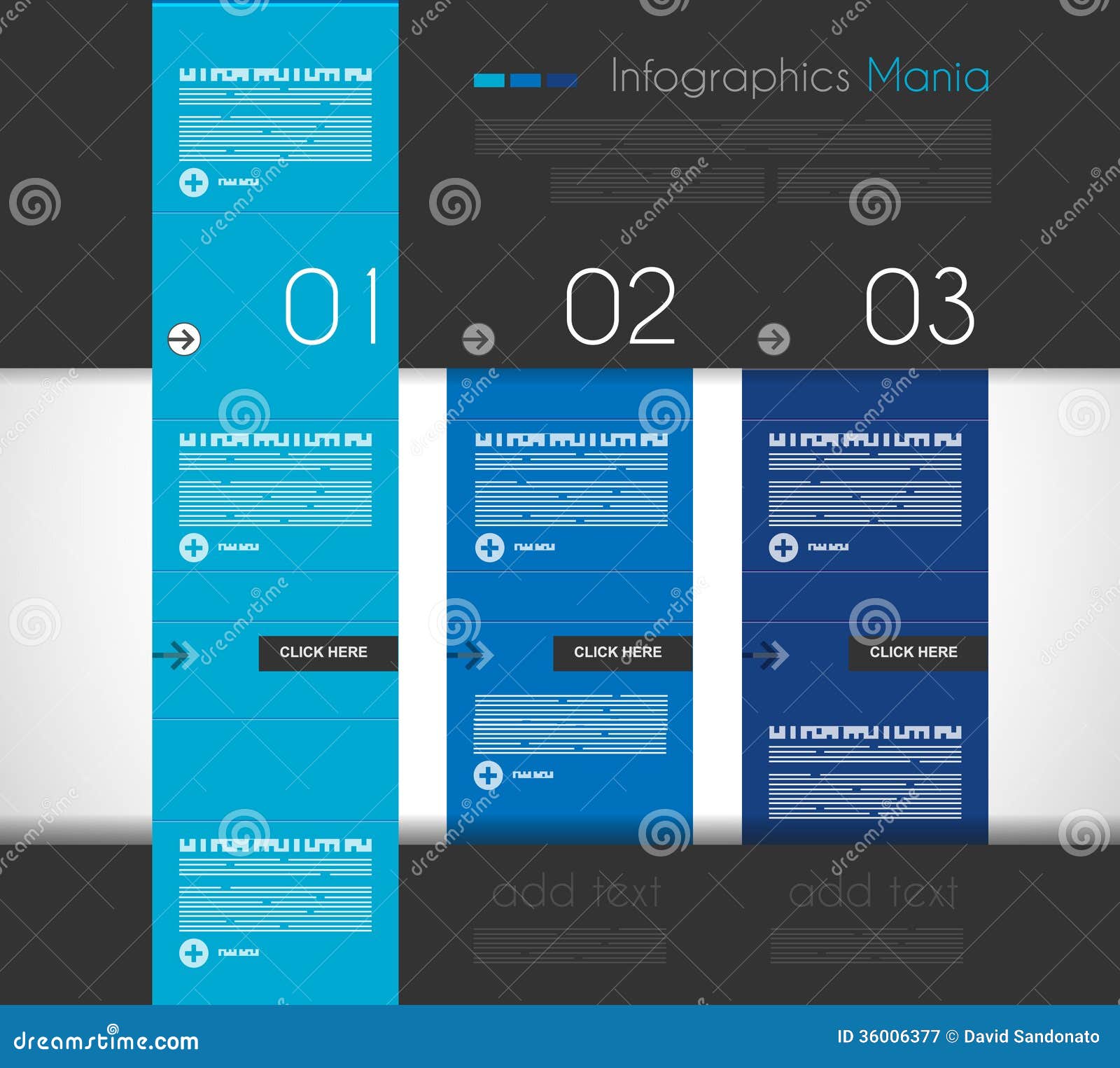 Infographic Design Template with Flat Design Panels Stock Illustration ...